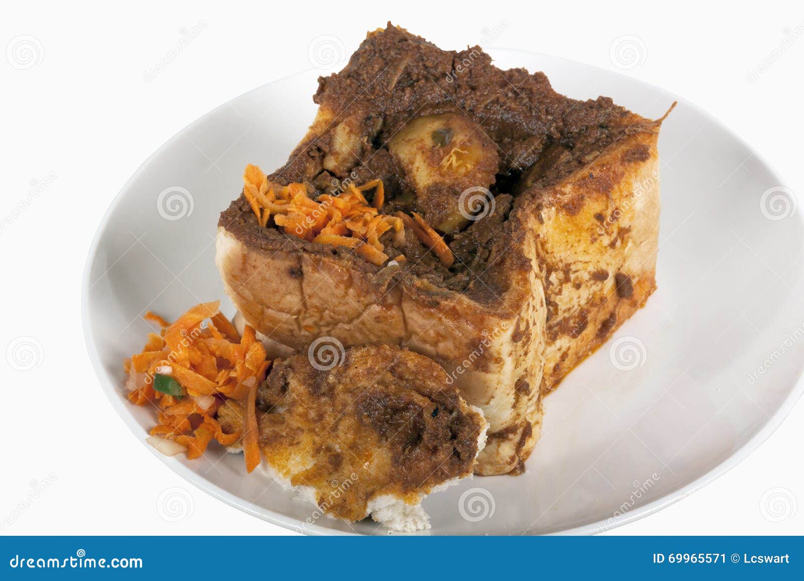 Curry in Hollowed Out Bread Known As Bunny Chow Stock Image - Image of ...