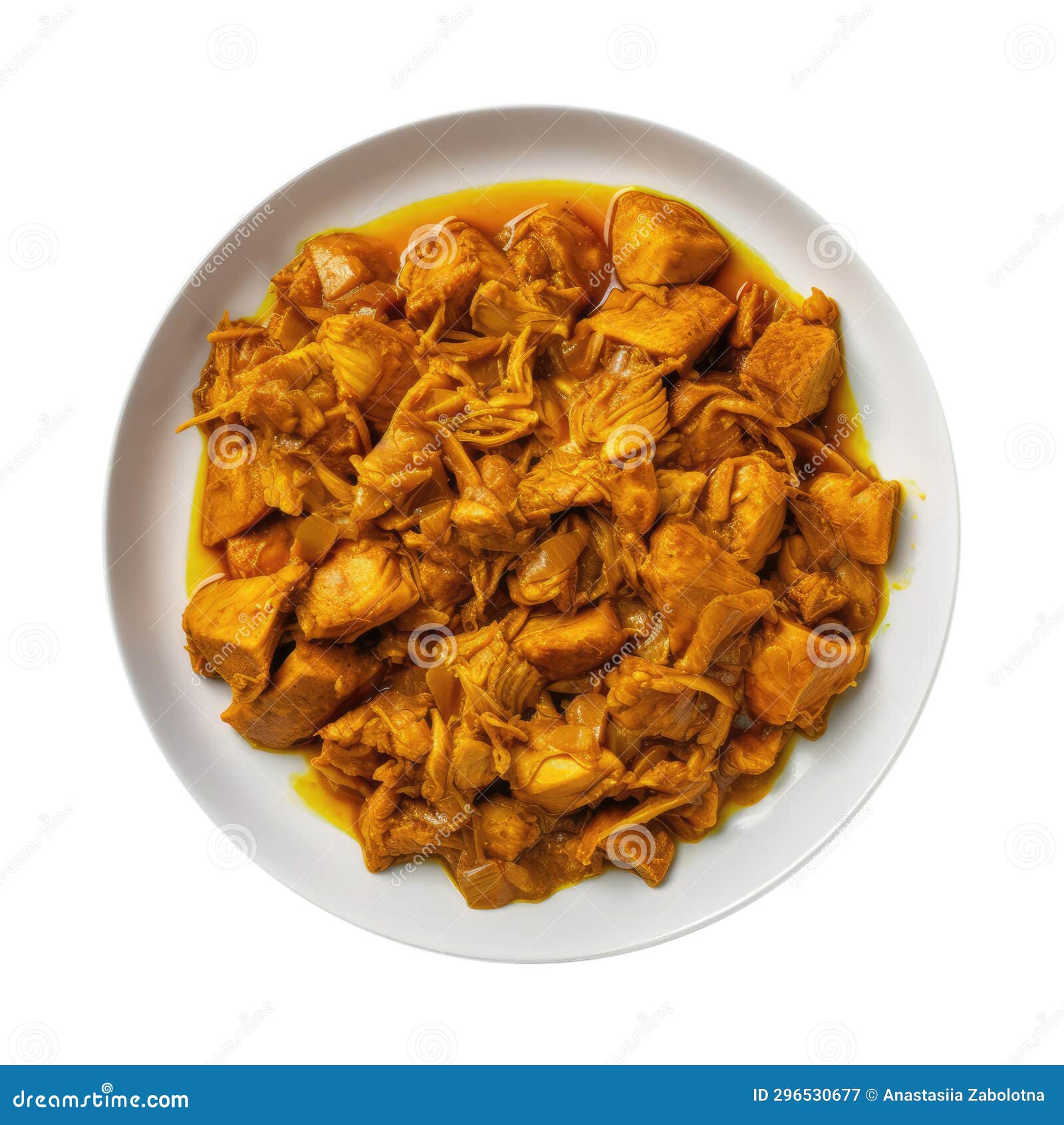 Curry Jackfruit Jamaican Cuisine. on a White Plate Stock Illustration ...