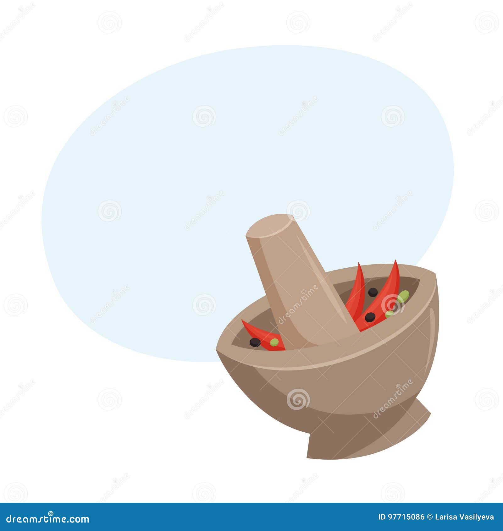 Curry paste in a mortar stock vector. Illustration of asian - 97715086