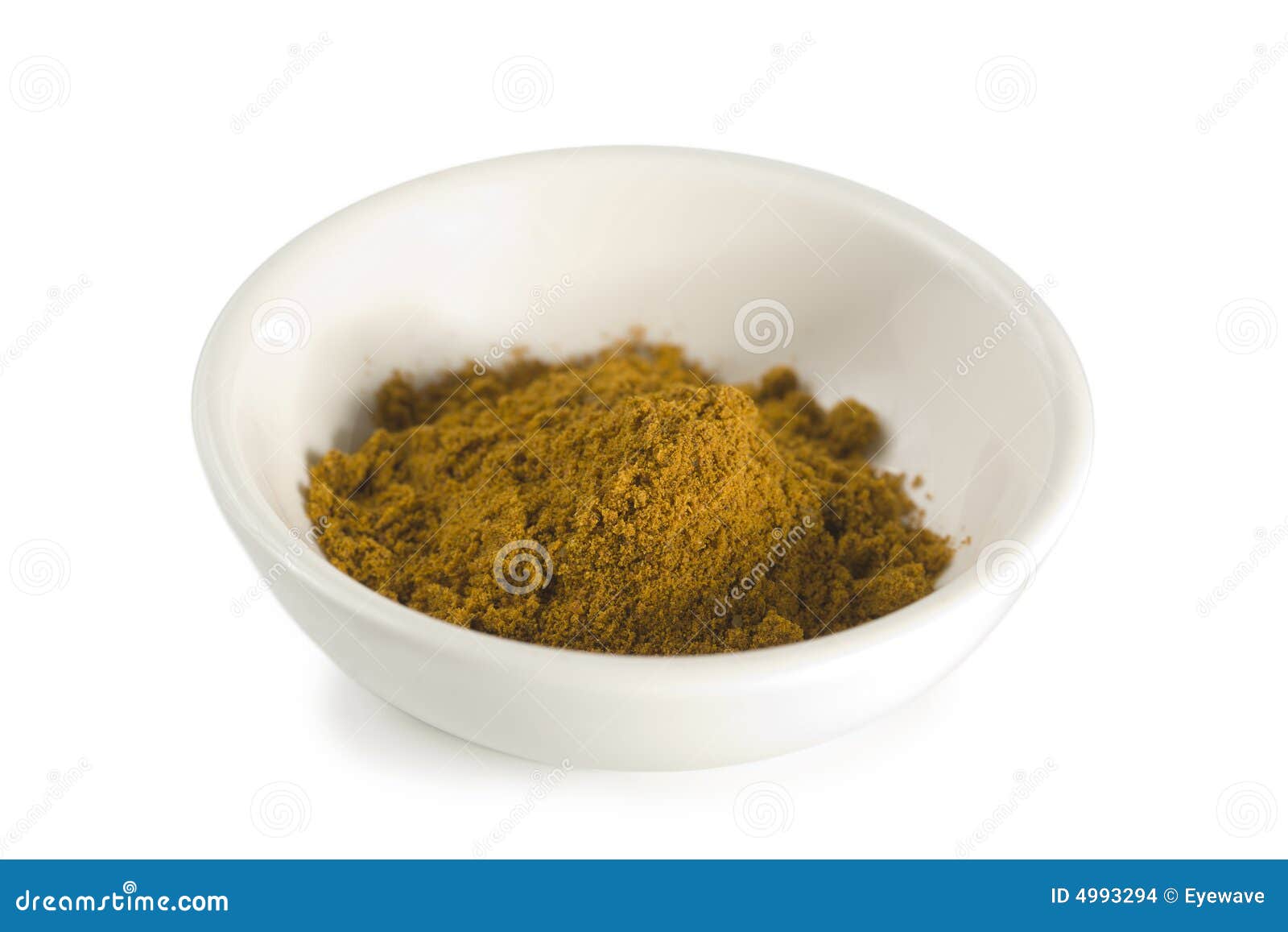 Curry Powder in White Bowl Isolated on White Stock Photo - Image of ...