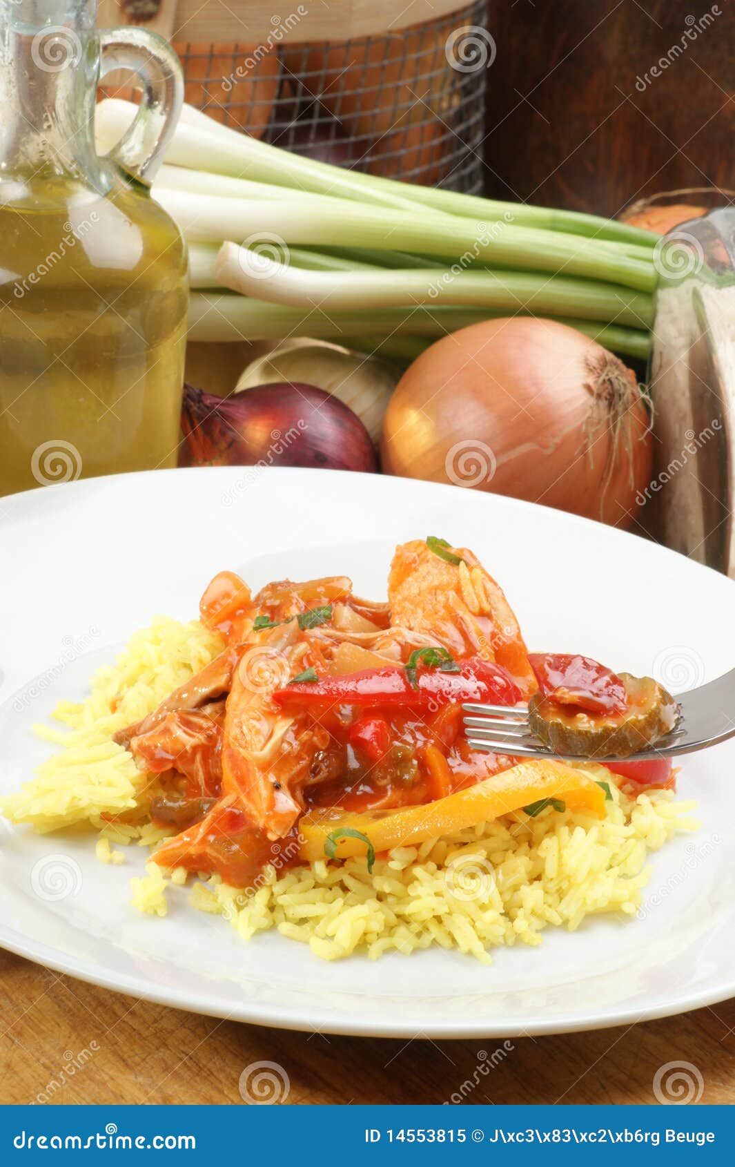 Curry Rice with Chicken Goulash Stock Image - Image of fine, meat: 14553815