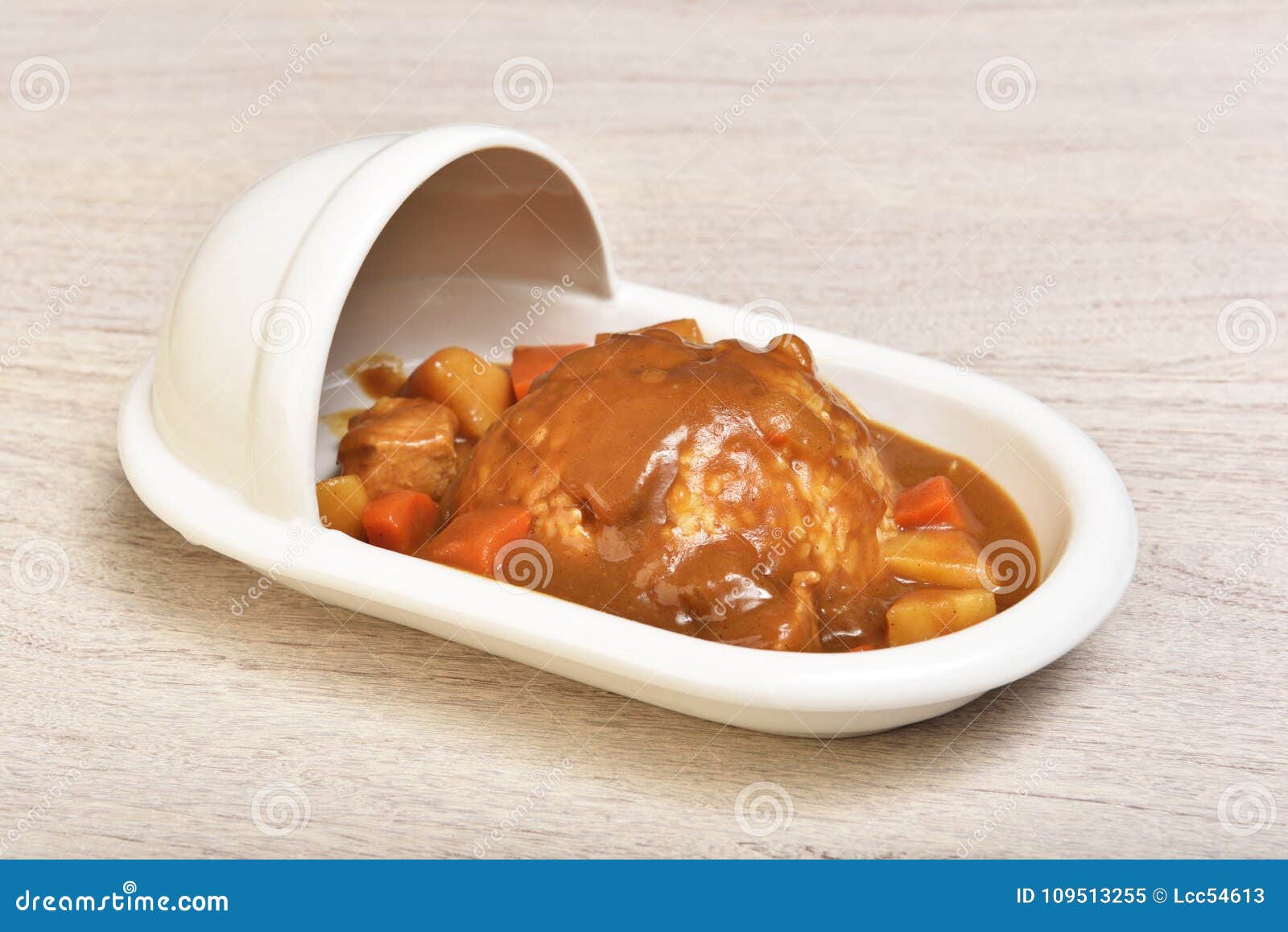 Curry with rice stock image. Image of tasty, meat, spicy - 109513255