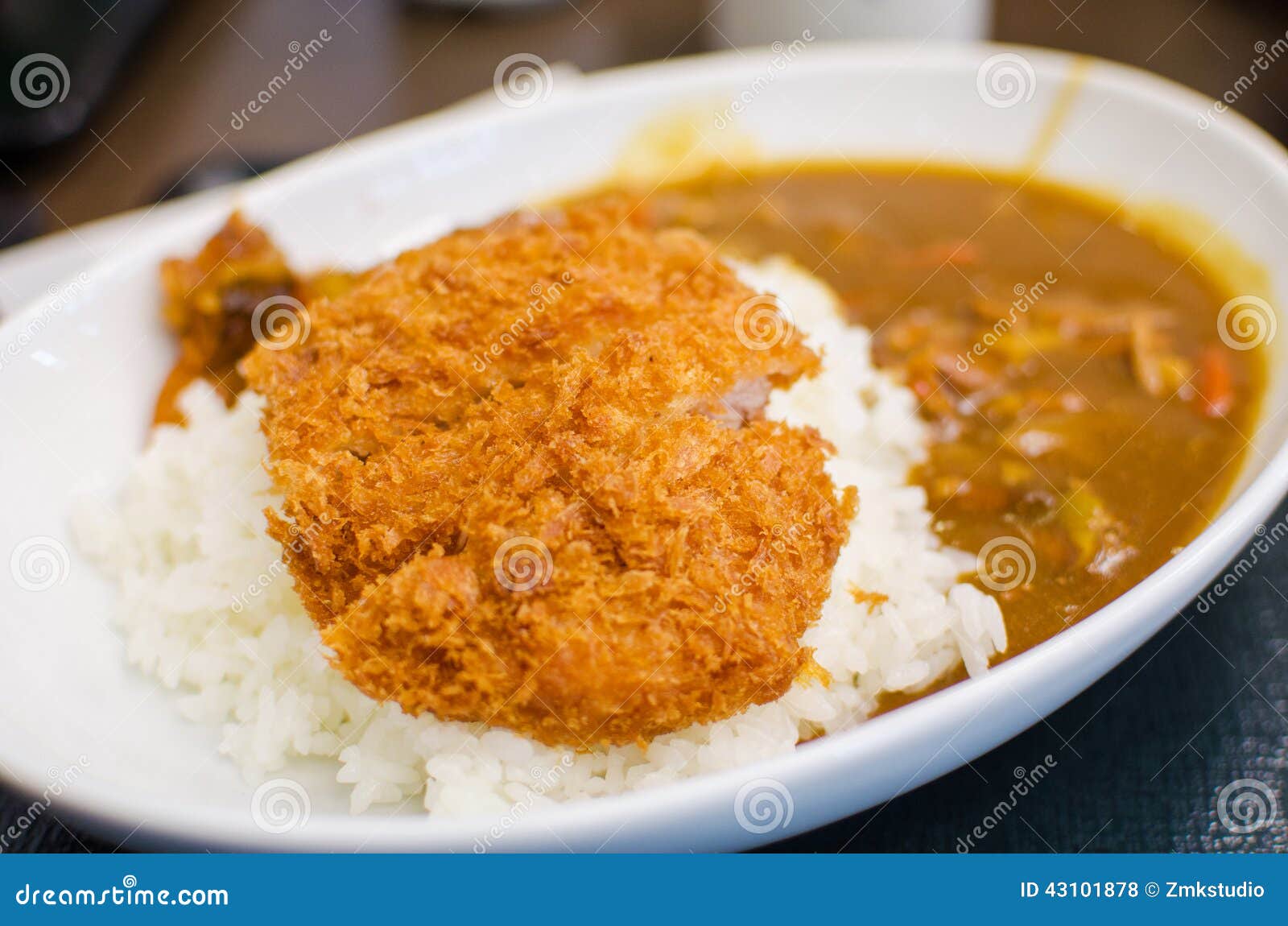 Curry Rice With Deep Fried Pork Or Katsu-kare , Japanese Style F Stock ...