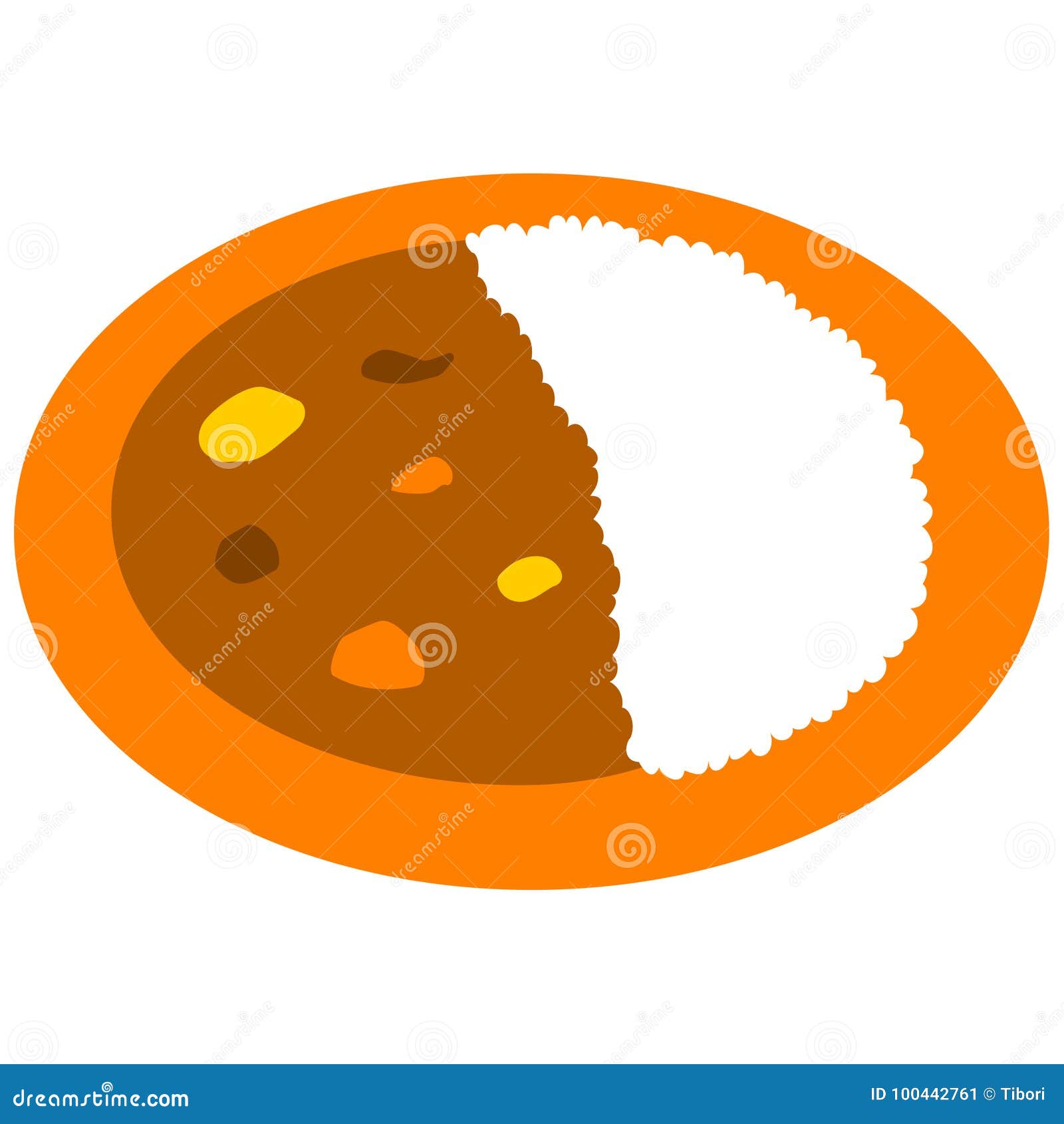 Curry and rice stock illustration. Illustration of home - 100442761