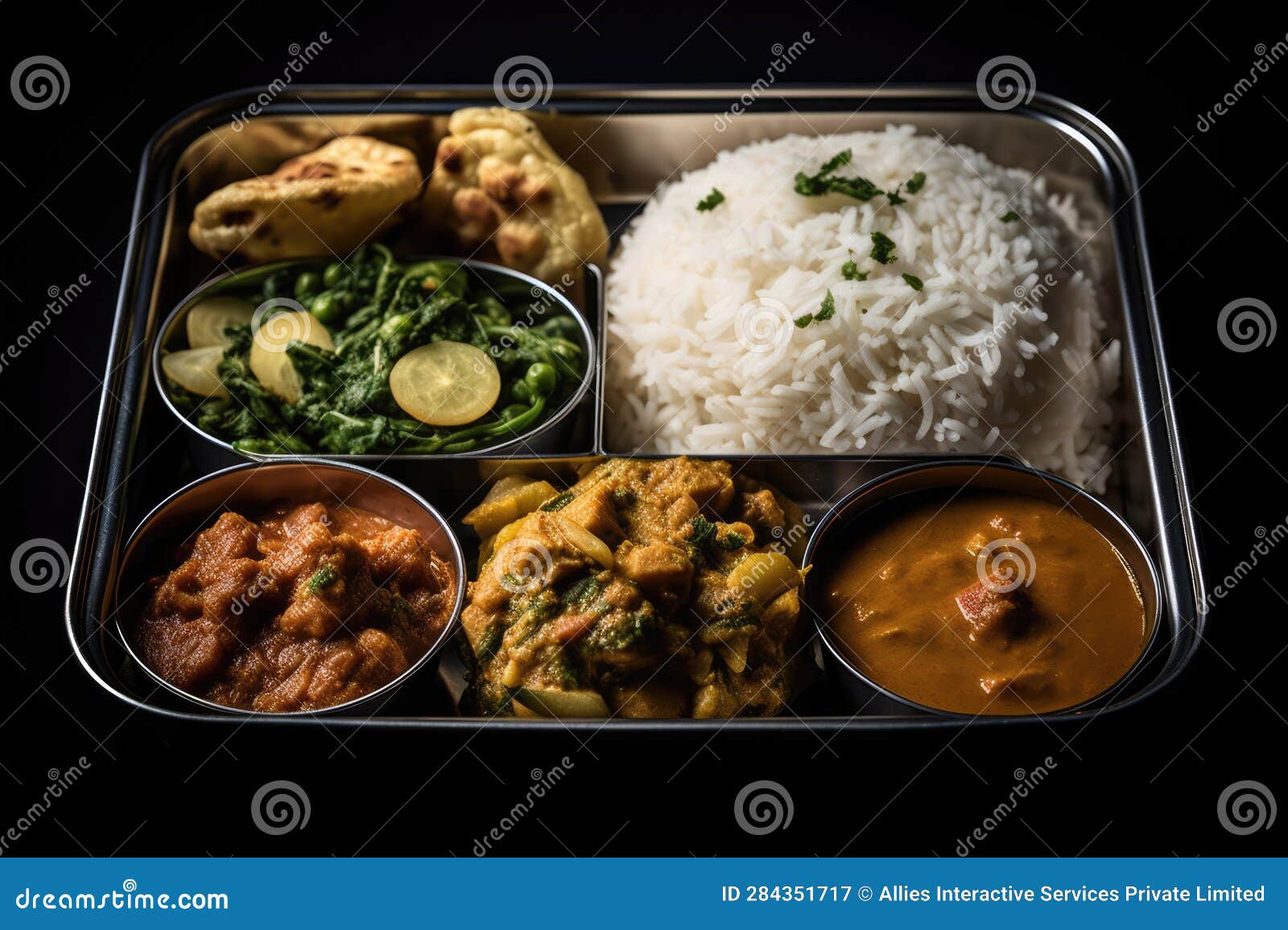 Curry Sampler - Various Indian Dishes in Small Sizes Stock Illustration ...