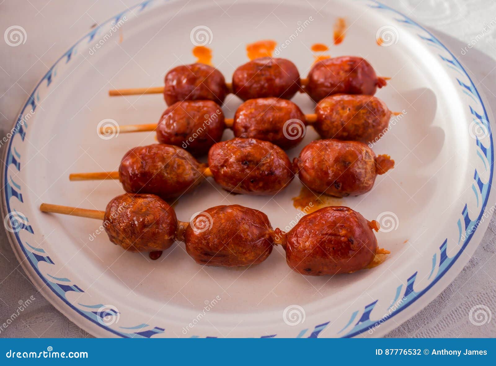 Curry sausage kebab. stock photo. Image of kebab, kabab - 87776532