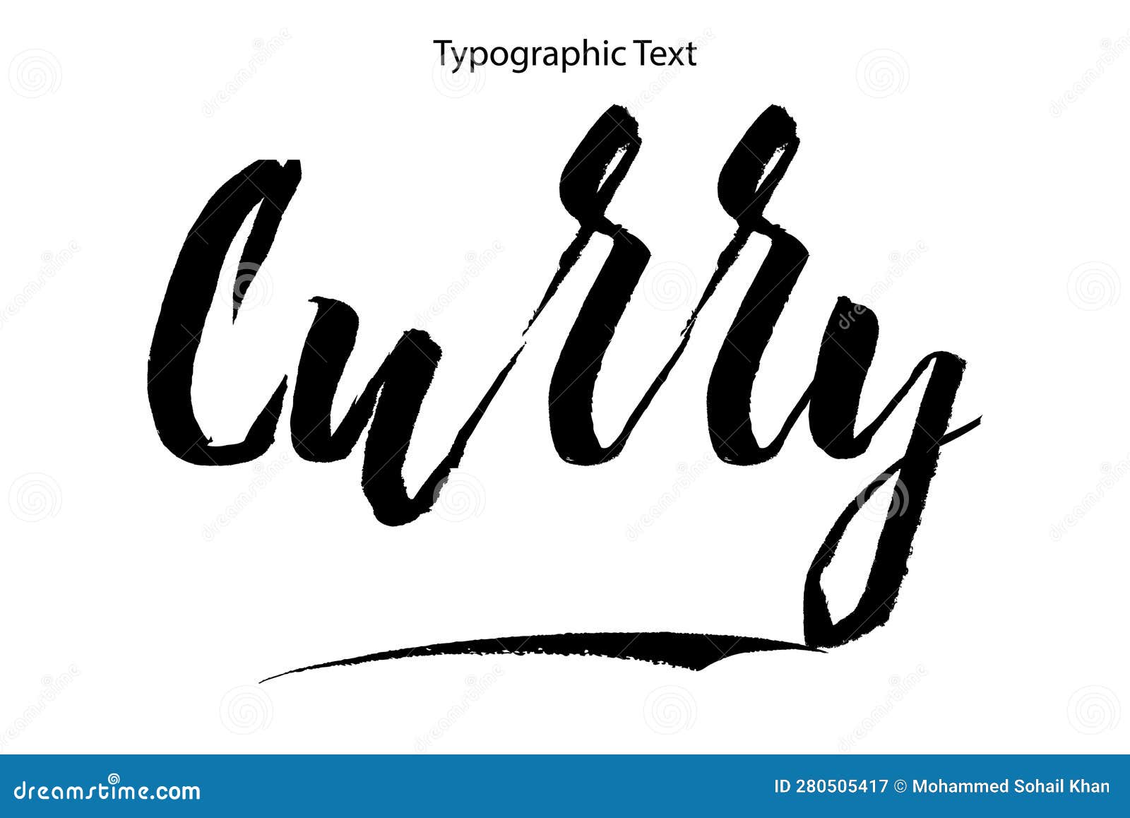 Curry Typography Lettering Text Vector Design Quote Stock Vector ...
