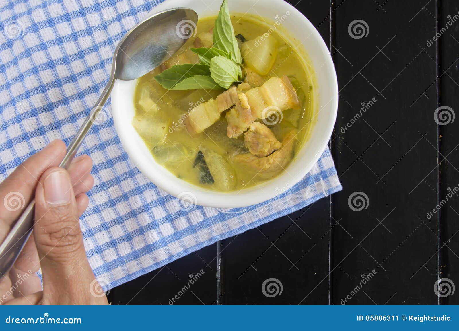 Curry verde del cerdo imagen de archivo. Imagen de tropical - 85806311