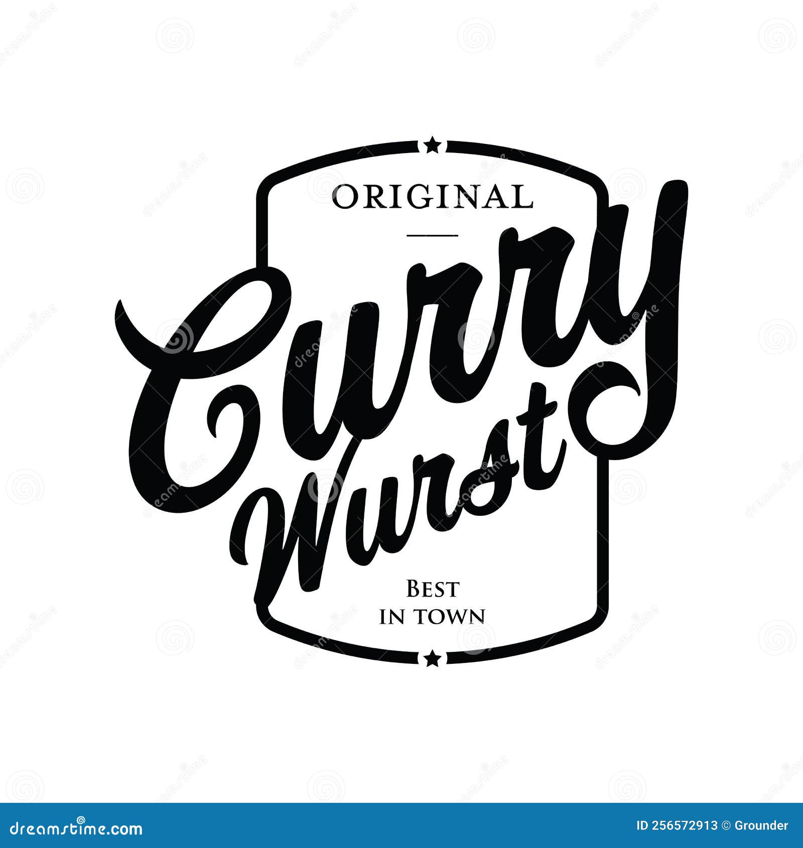 Curry Wurst German Food Sign Stock Vector - Illustration of bratwurst ...