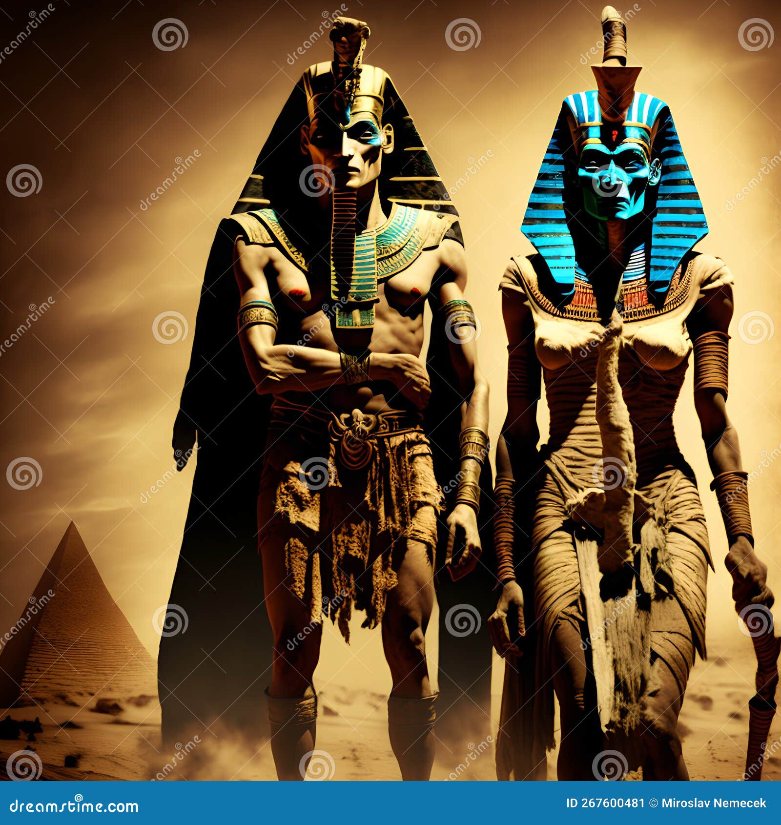 Curse of Pharaoh, Generative AI Illustration Stock Illustration ...