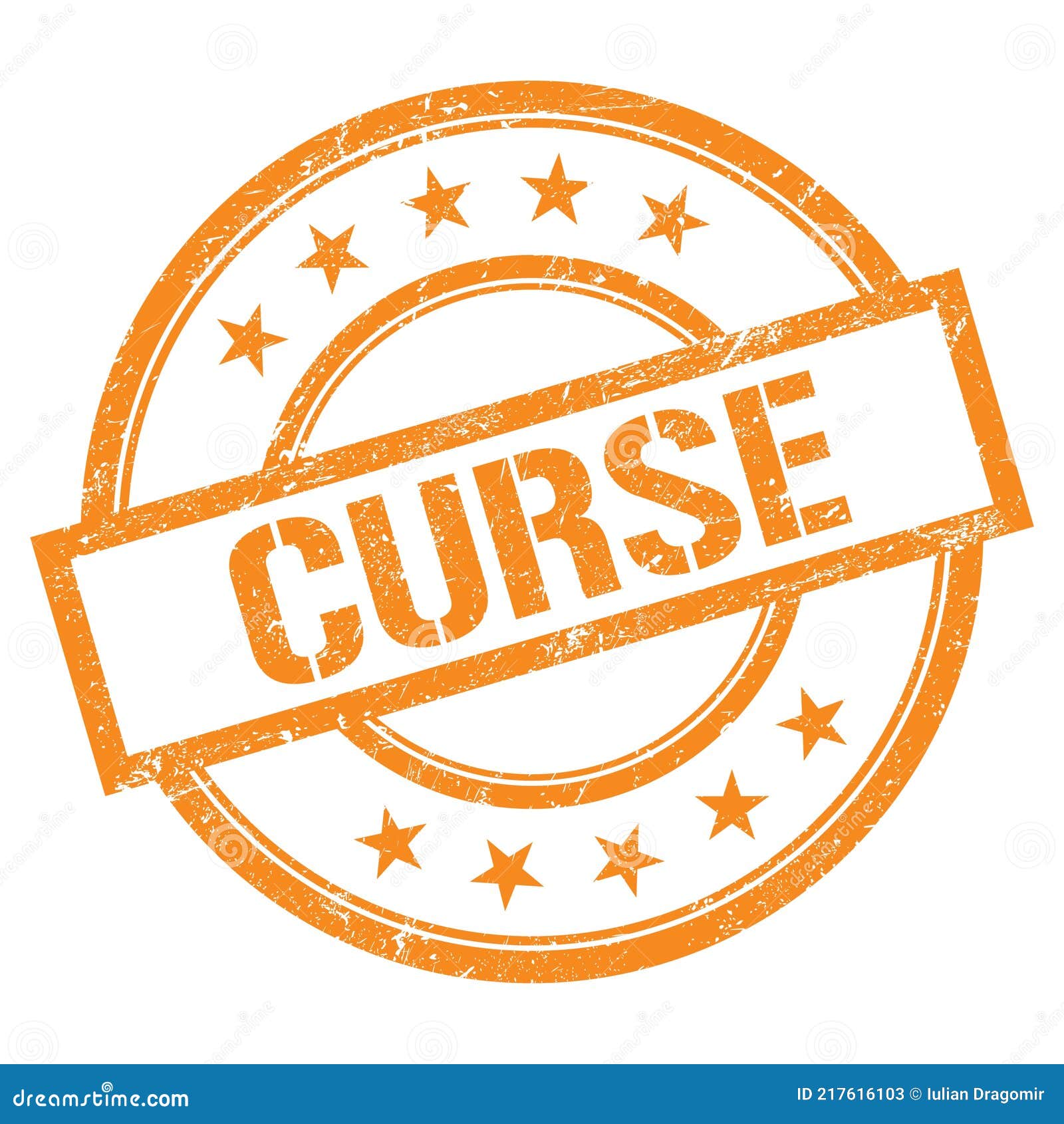 CURSE Text Written on Orange Vintage Stamp Stock Illustration ...