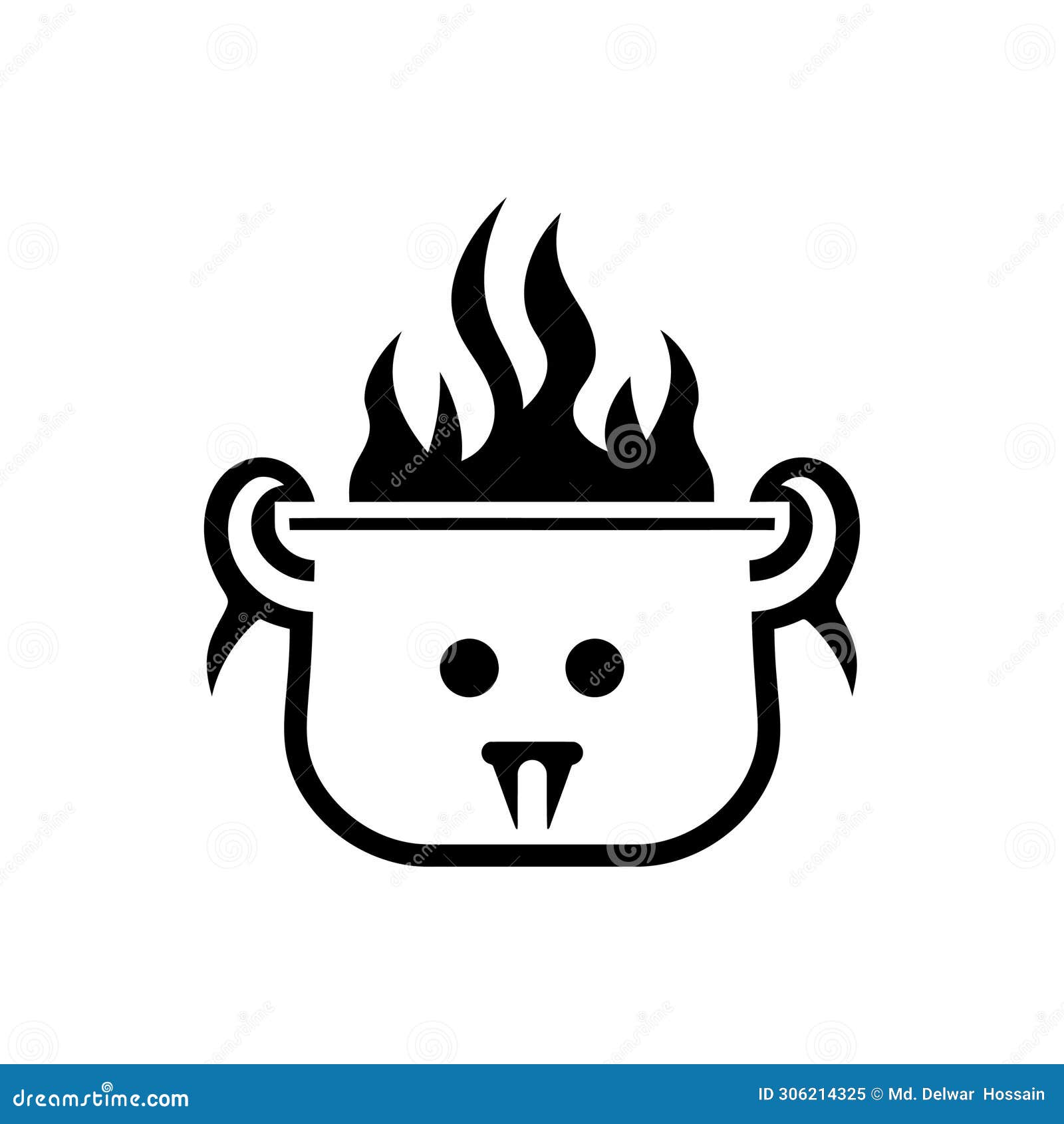 Cursed cauldron icon stock vector. Illustration of brew - 306214325