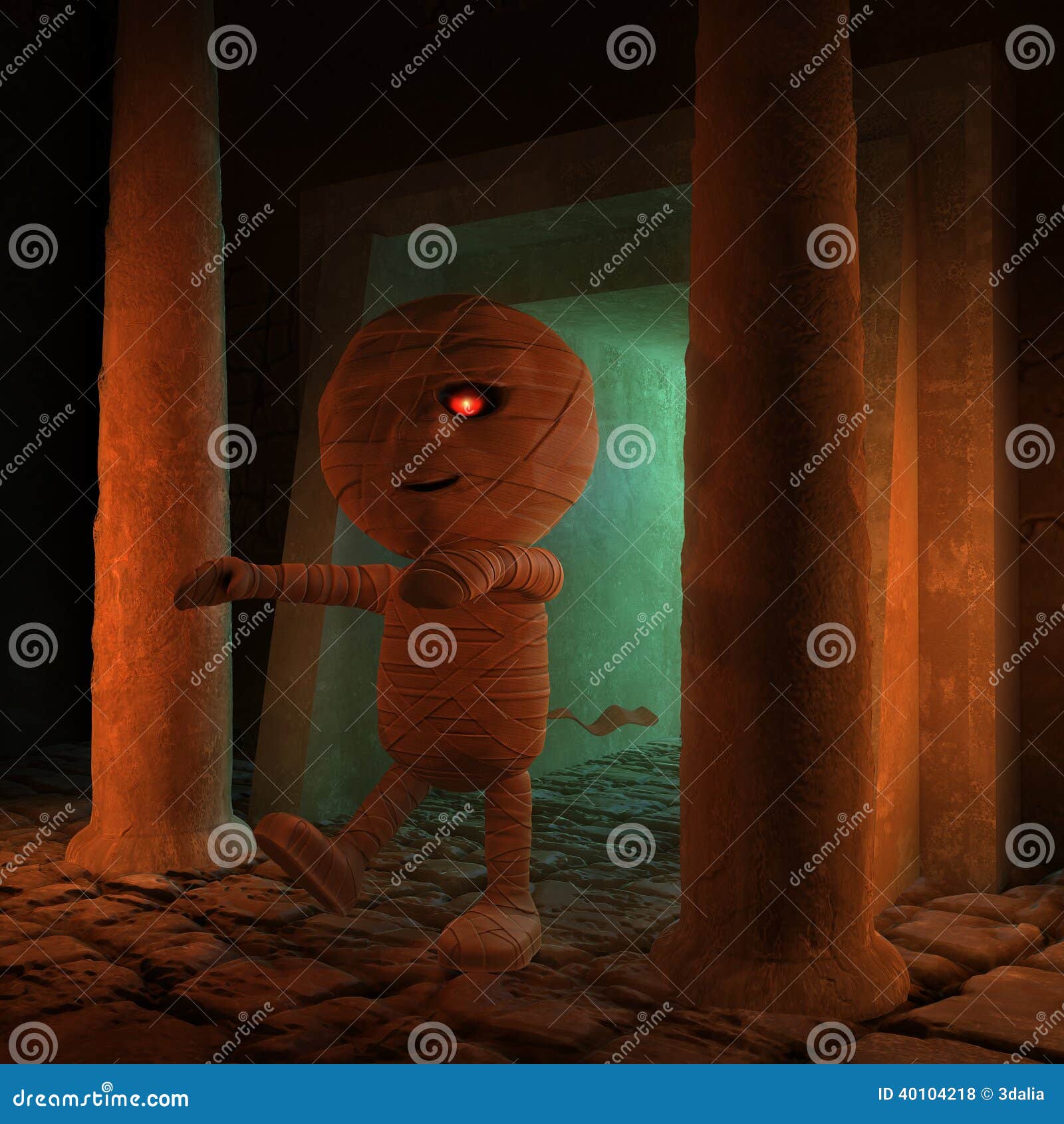 Cursed 3d Egyptian mummy stock illustration. Illustration of character ...
