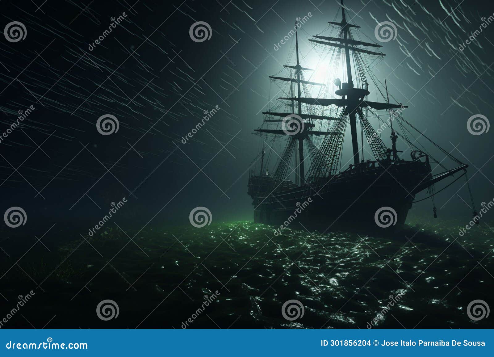Cursed Ghost Ship Shadows Shadows Of A Cursed Stock Photography ...