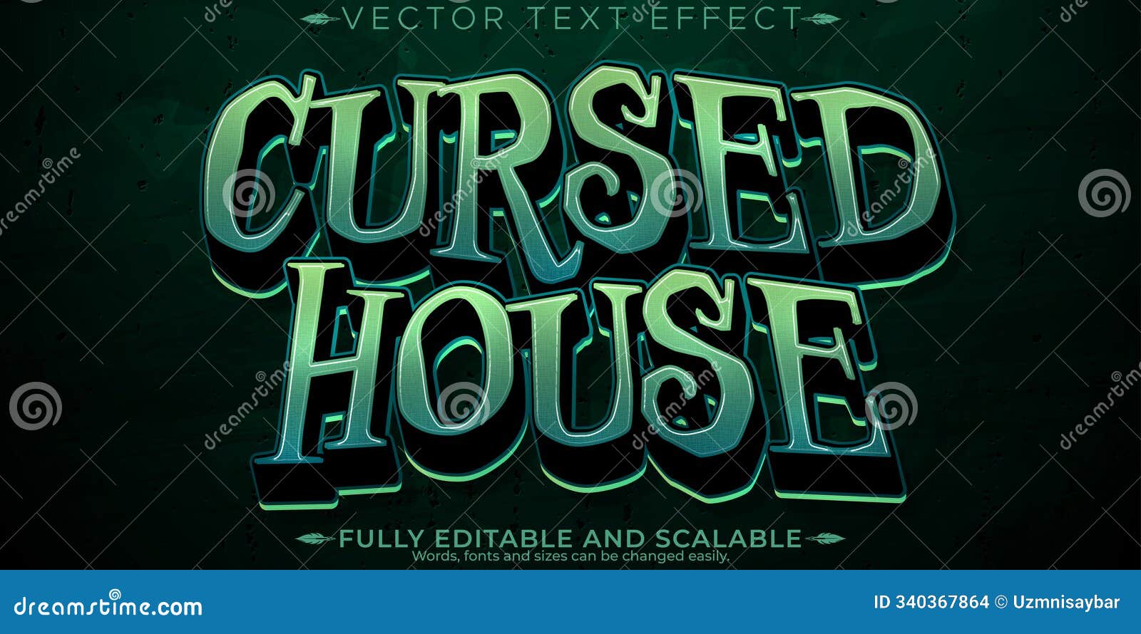 Cursed House Text Effect, Editable Haunted and Spooky Customizable Font ...