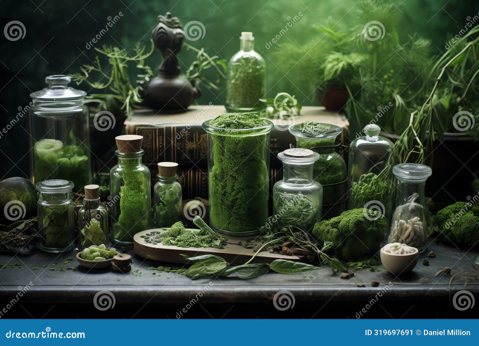 Cursed Objects Green Magical Fairytale World Background Backdrop Stock ...