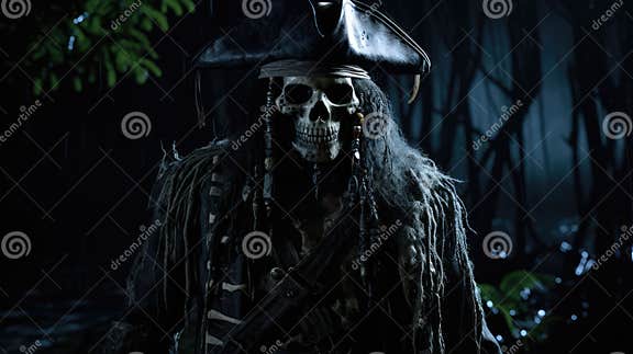 Cursed pirate, close up stock illustration. Illustration of malevolence ...