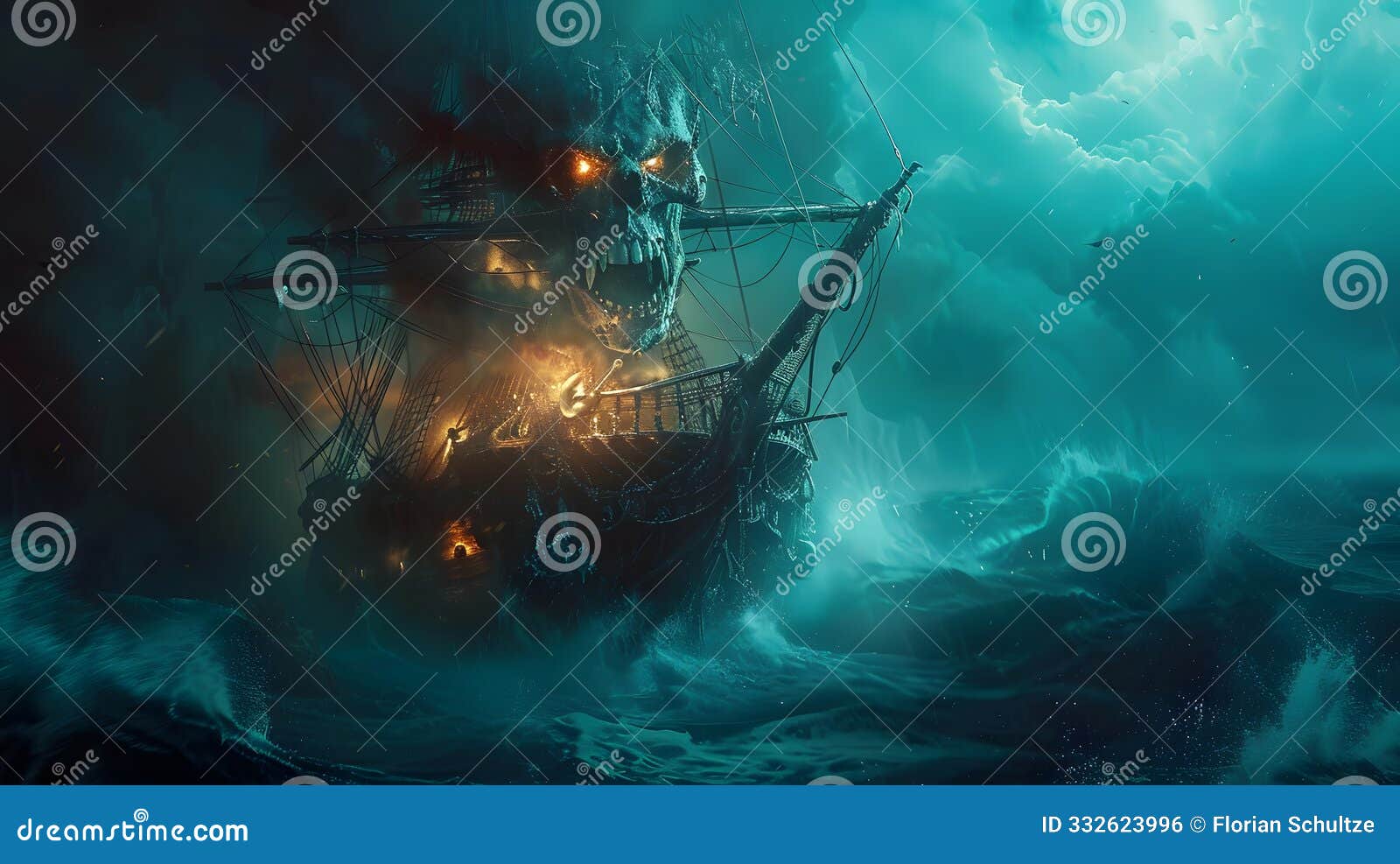 Cursed Skull Hand Drawn Printable Poster Concept Stock Image ...