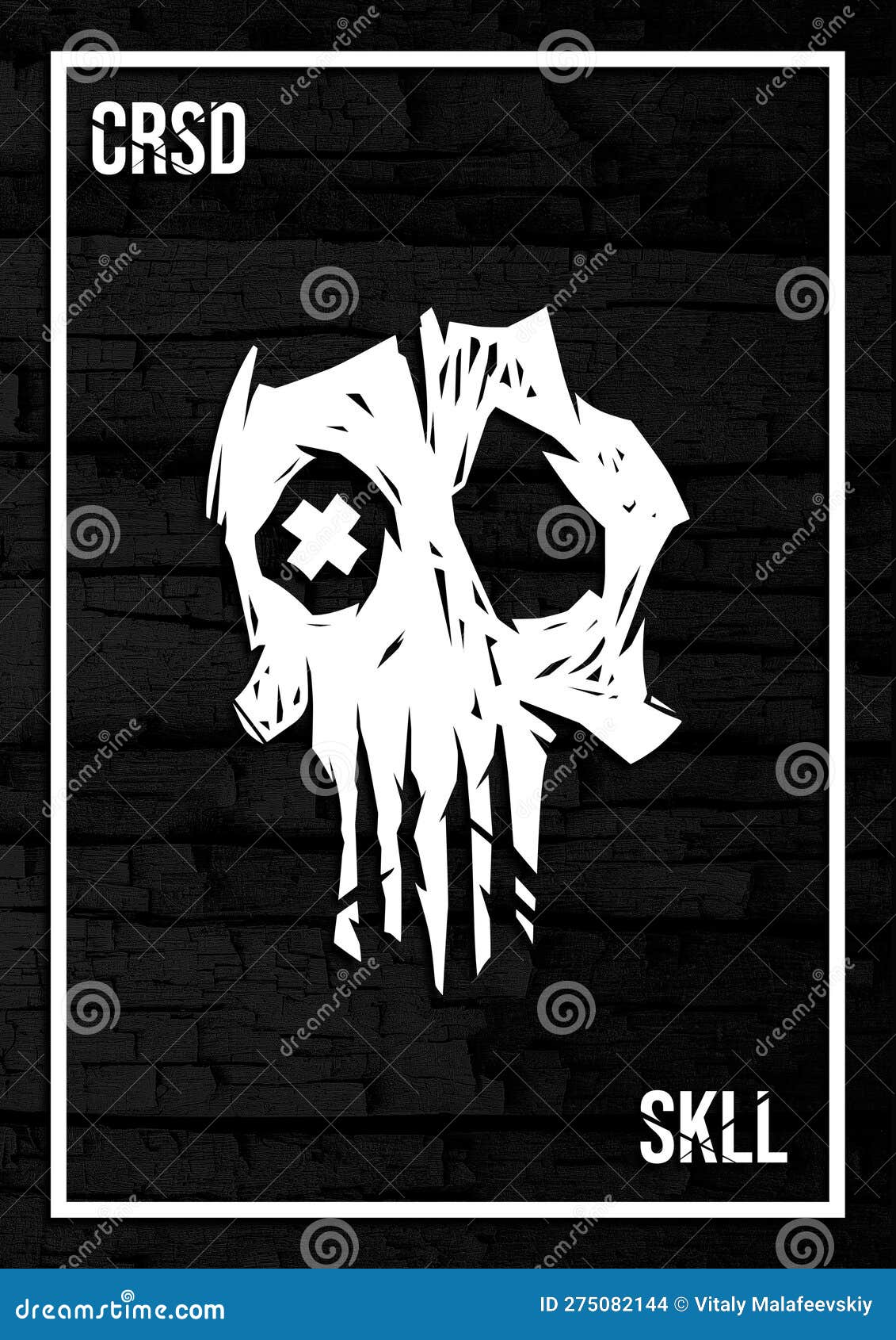 Cursed Skull Hand Drawn Printable Poster Concept Stock Illustration ...