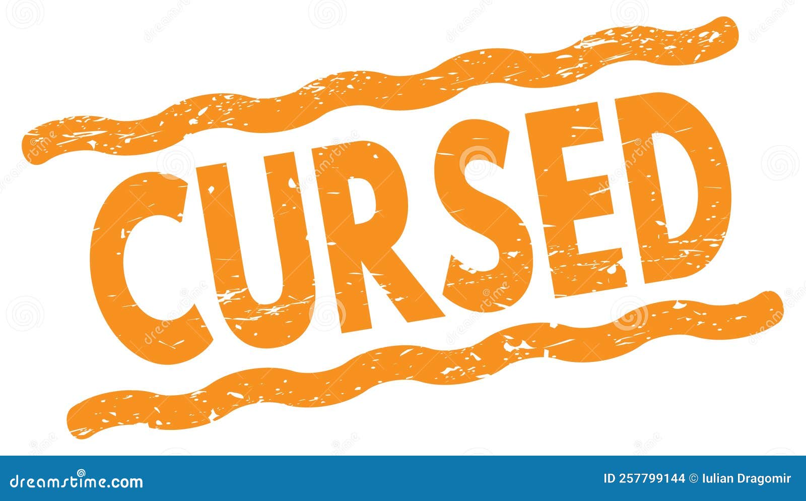 CURSED Text on Orange Lines Stamp Sign Stock Illustration ...