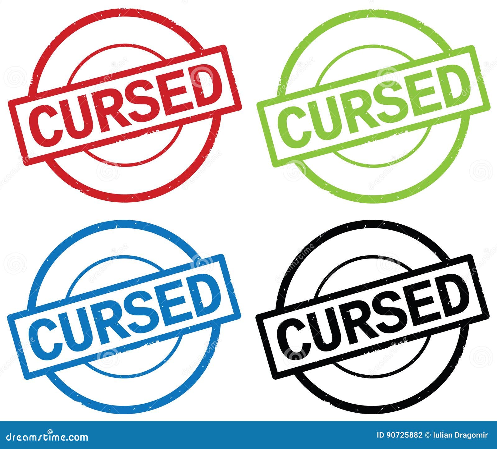 CURSED Text, on Round Simple Stamp Sign. Stock Illustration ...