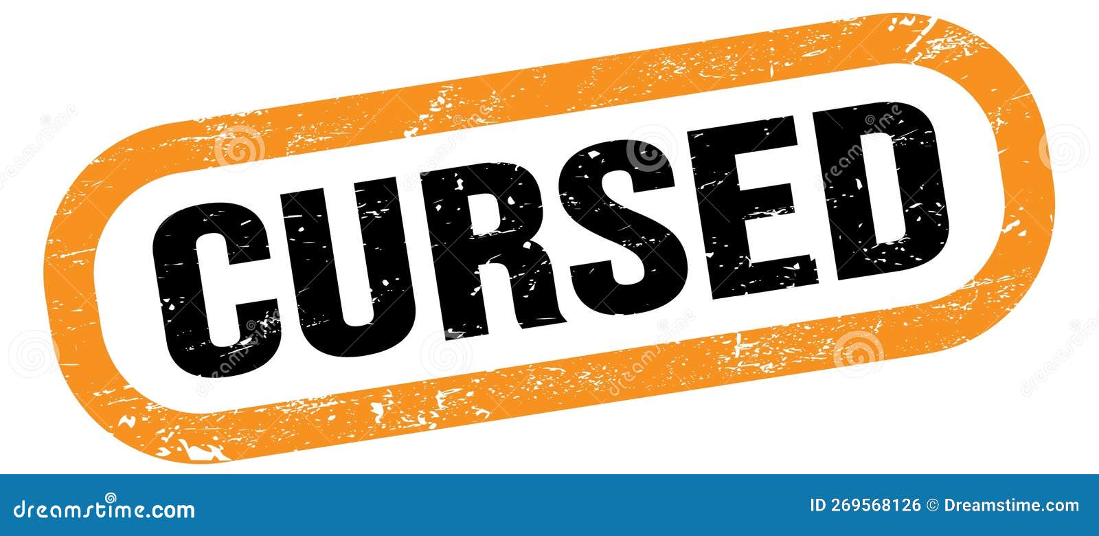 CURSED, Text Written on Orange-black Stamp Sign Stock Illustration ...