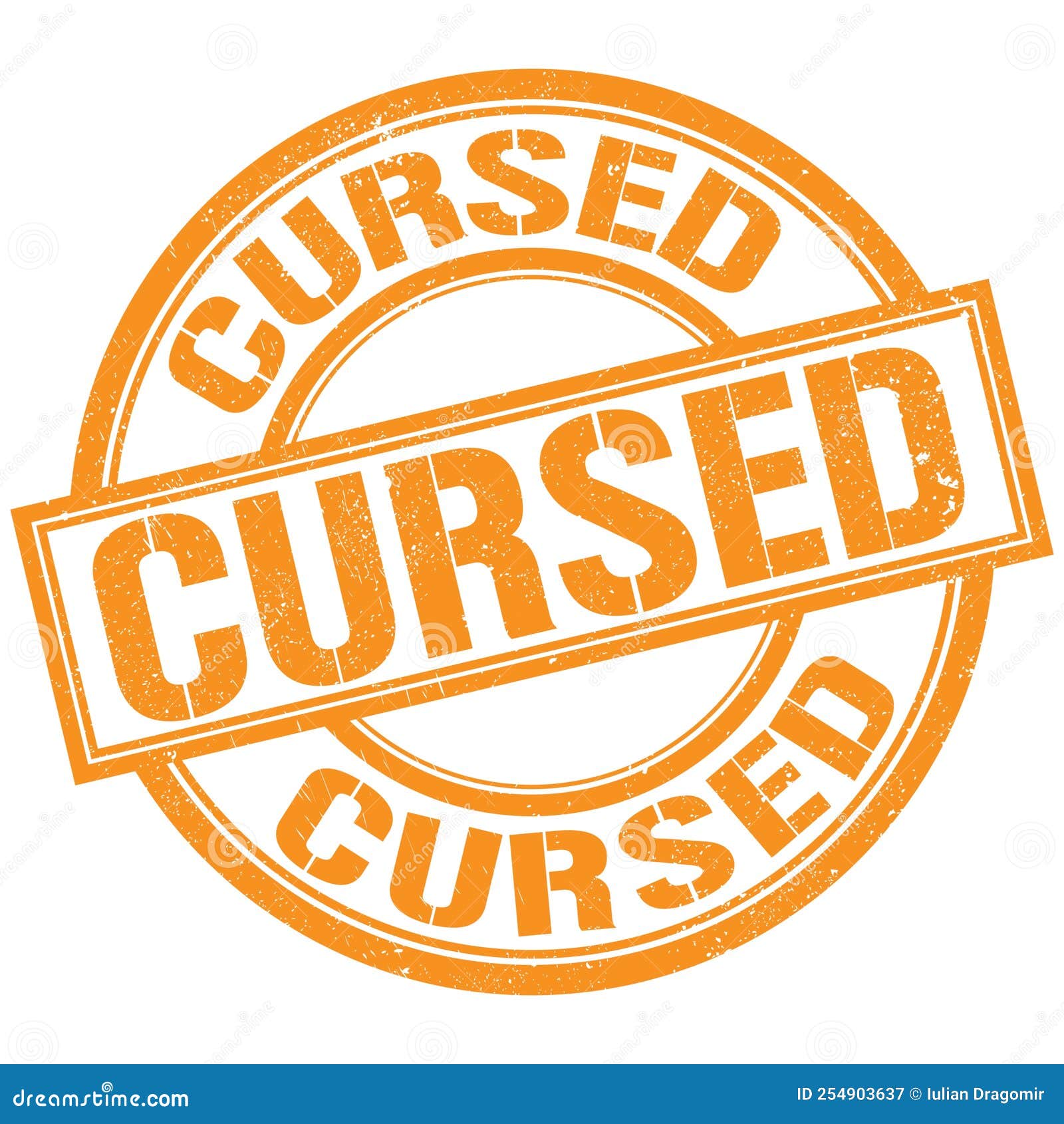 CURSED Text Written on Orange Stamp Sign Stock Illustration ...