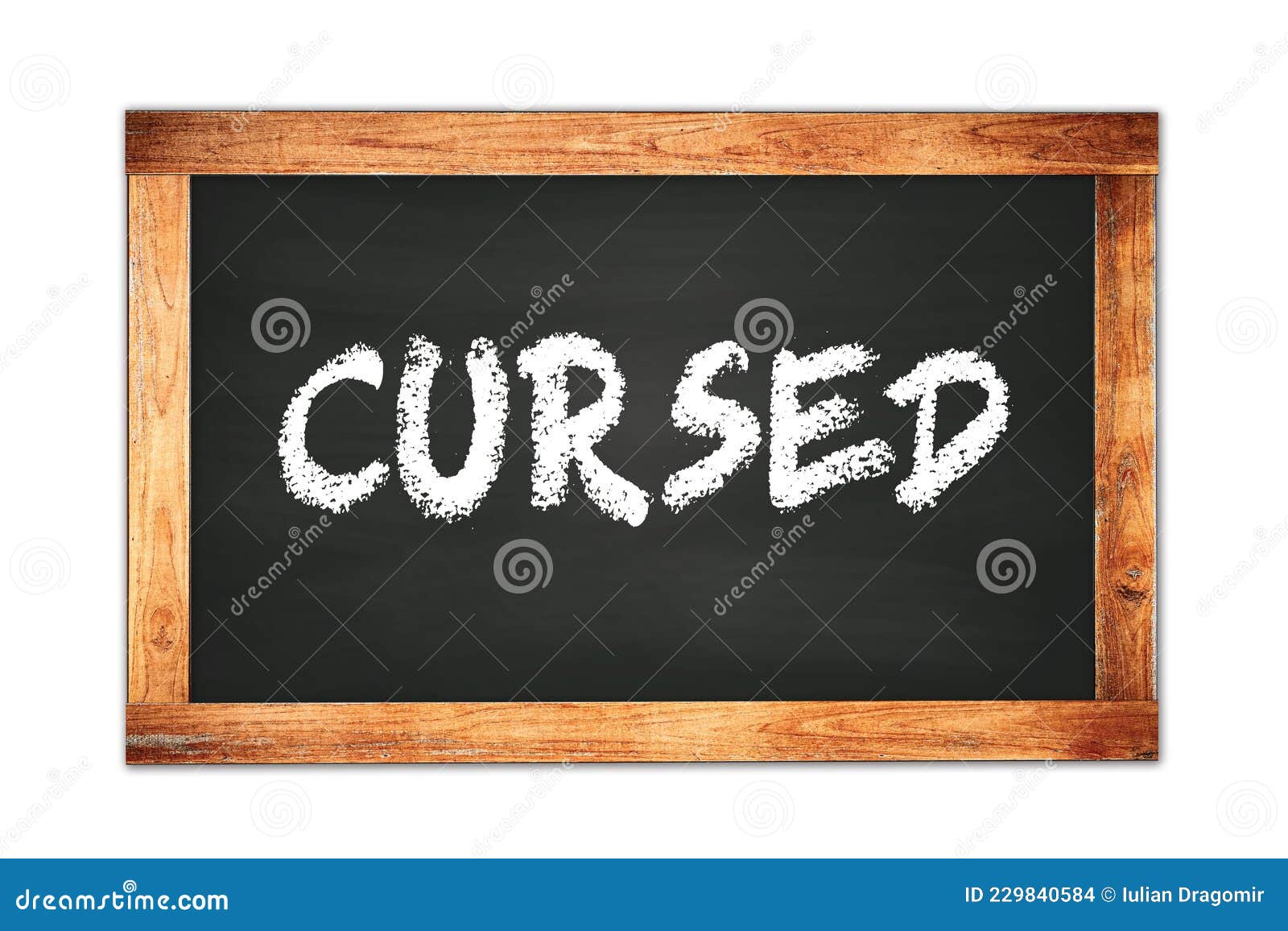 CURSED Text Written on Wooden Frame School Blackboard Stock ...