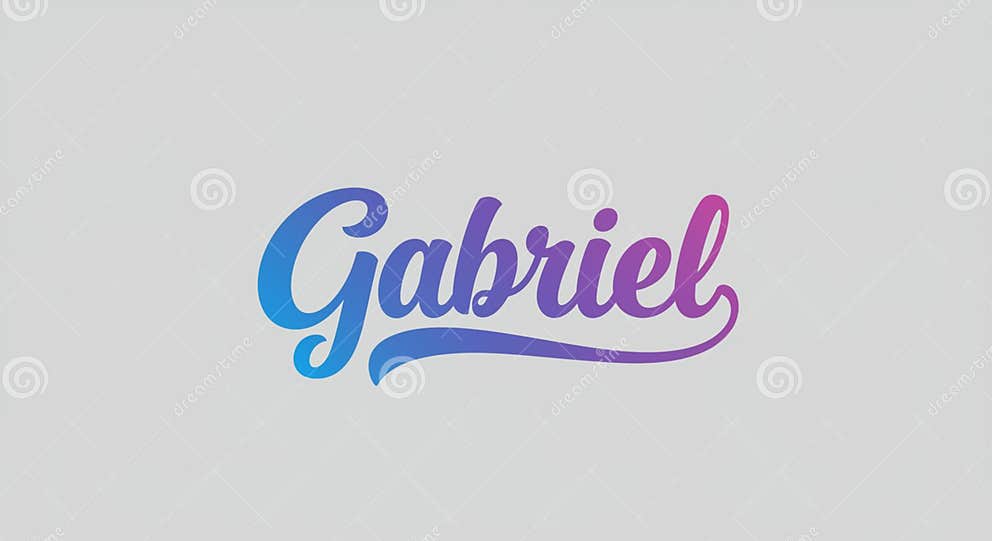 Cursive Font Spelling "Gabriel" in a Gradient from Blue To Purple. the Script Features Stock ...