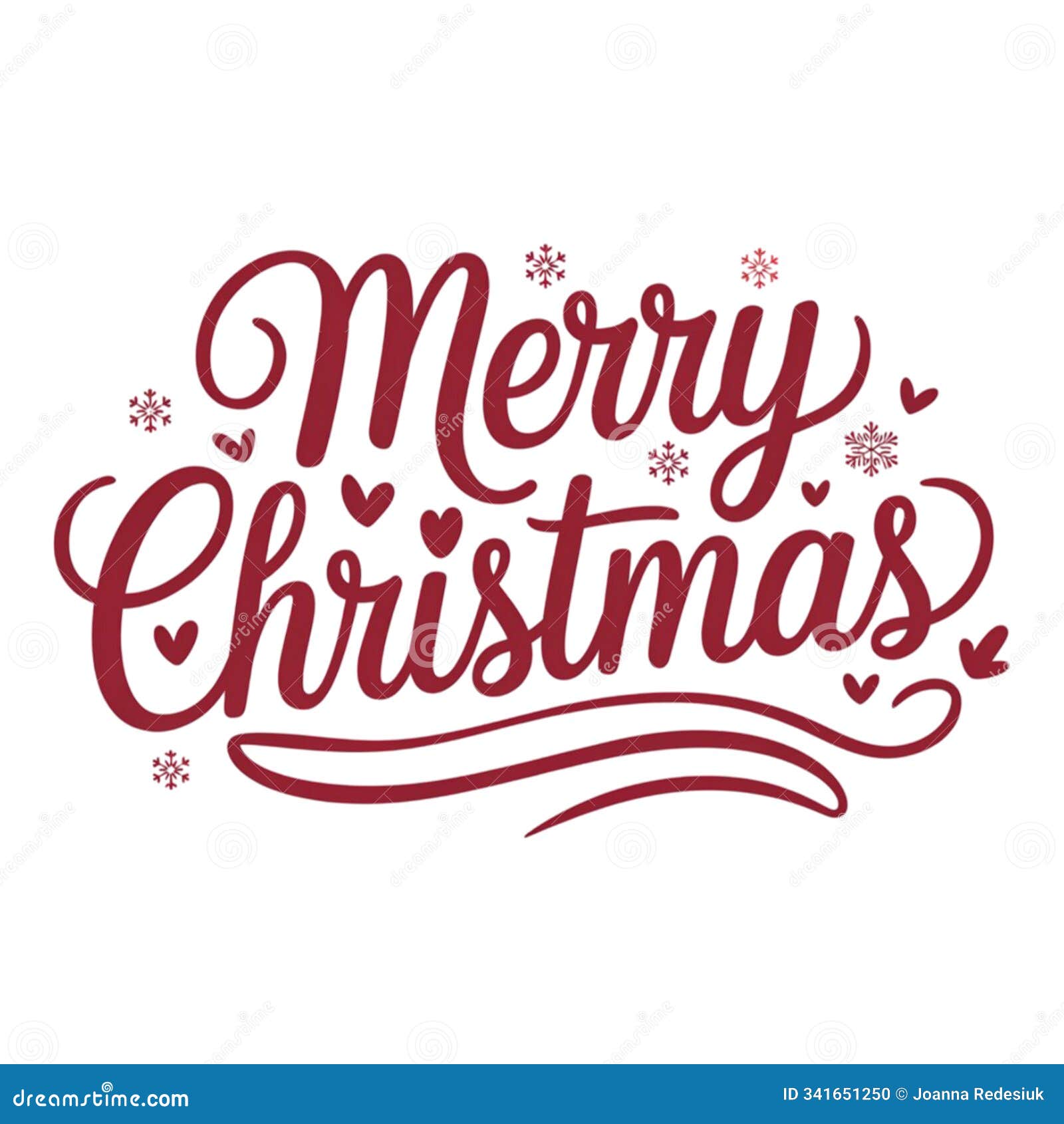 Cursive Lettering Spells Out Merry Christmas Stock Photo - Illustration ...