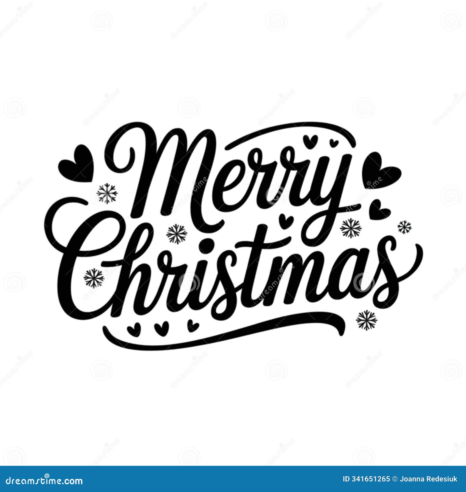 Cursive Lettering Spells Out Merry Christmas Stock Illustration ...