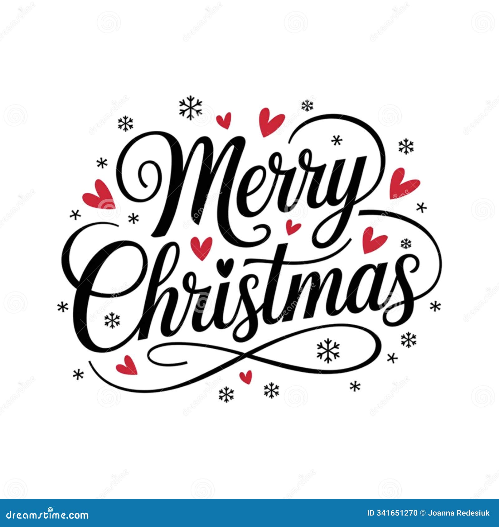 Cursive Lettering Spells Out Merry Christmas Stock Photo - Illustration ...