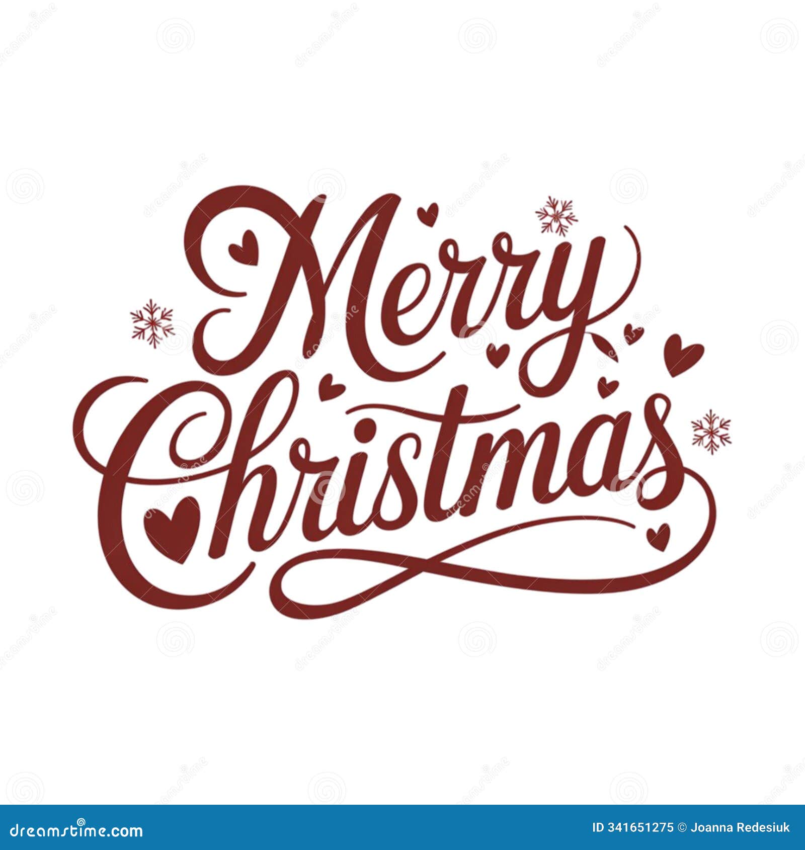 Cursive Lettering Spells Out Merry Christmas Stock Image - Illustration ...