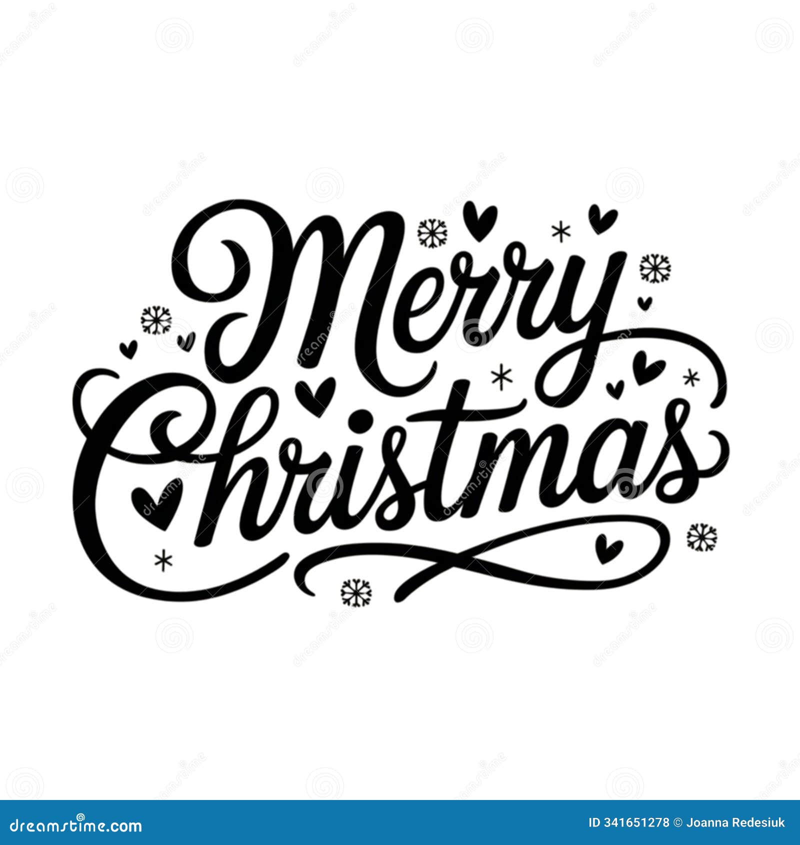 Cursive Lettering Spells Out Merry Christmas Stock Photo - Illustration ...