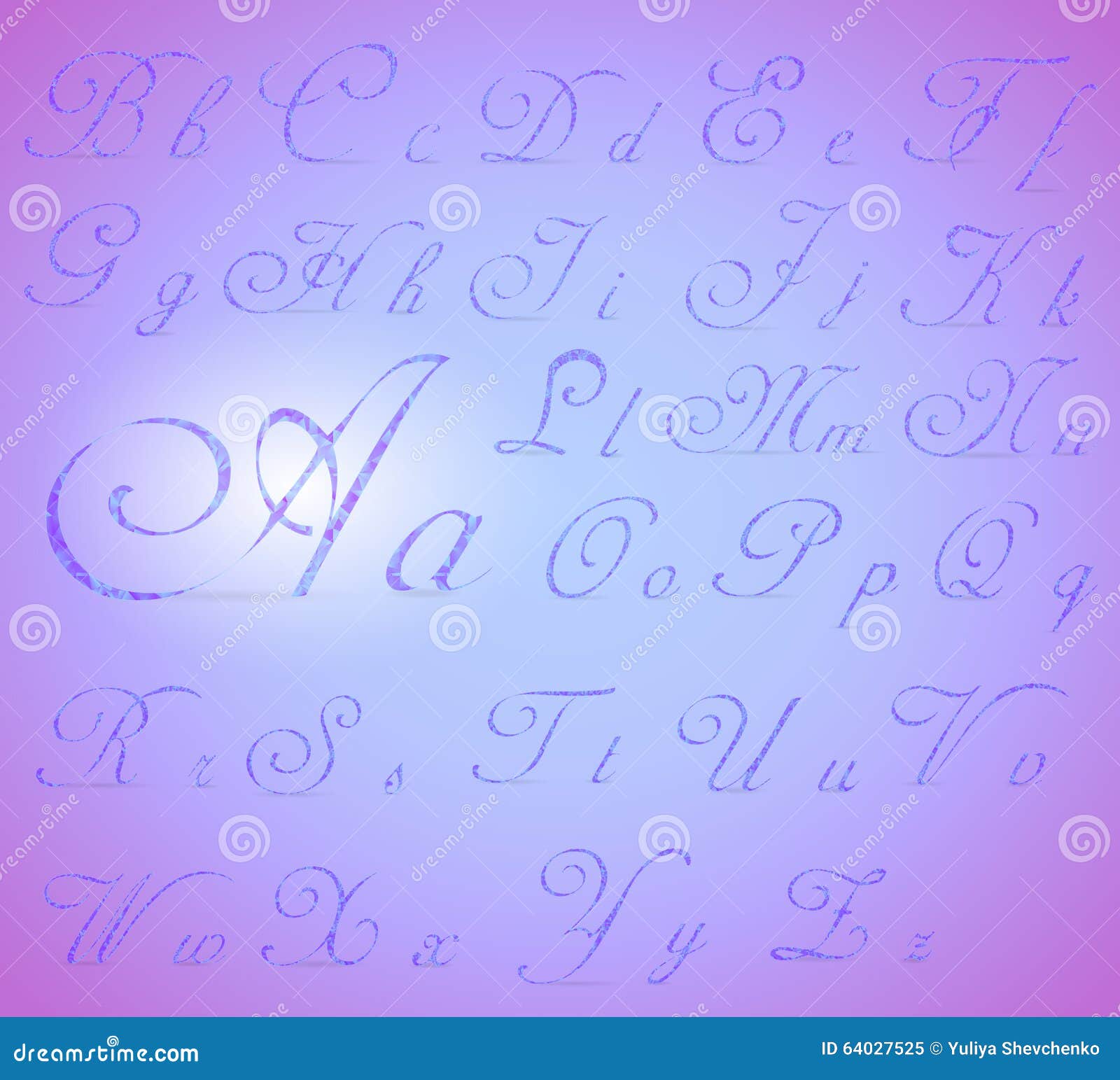 Cursive Letters Set stock vector. Illustration of elegant - 64027525