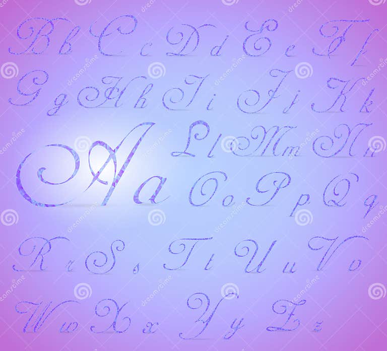 Cursive Letters Set stock vector. Illustration of elegant - 64027525