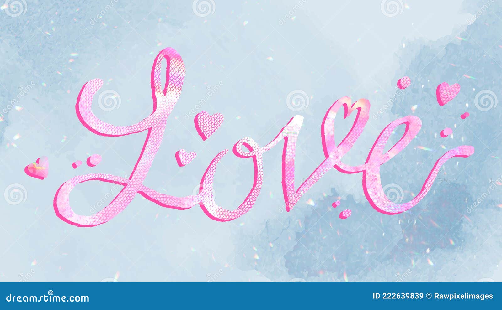 Cursive Love Text Pink Typography Font Stock Illustration ...