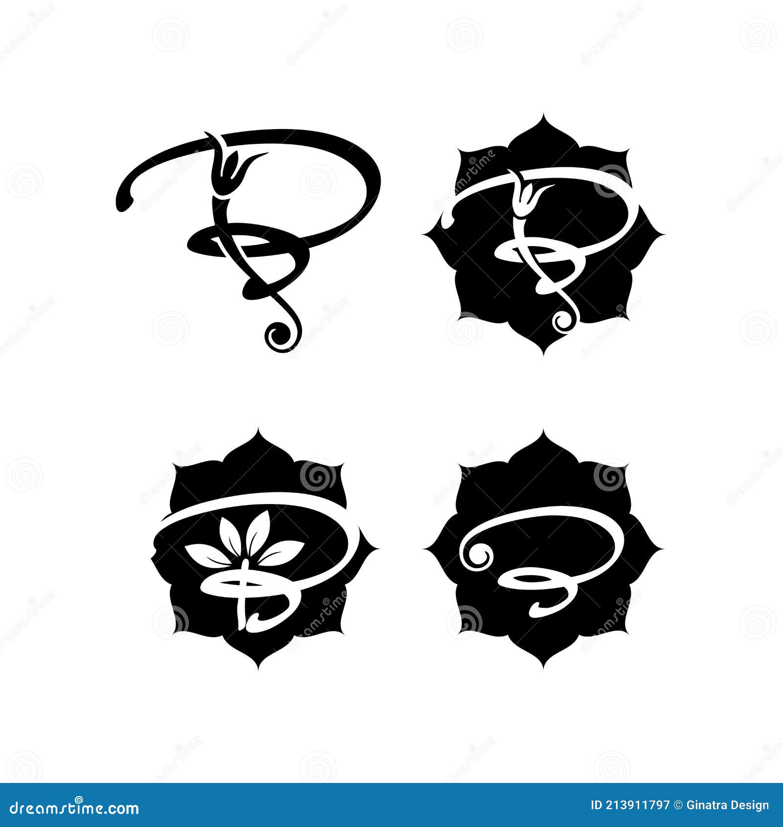 Cursive Monogram Letter B stock vector. Illustration of corporate ...