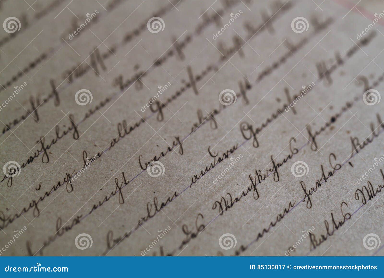 Cursive Script On Antique Paper Picture. Image: 85130017