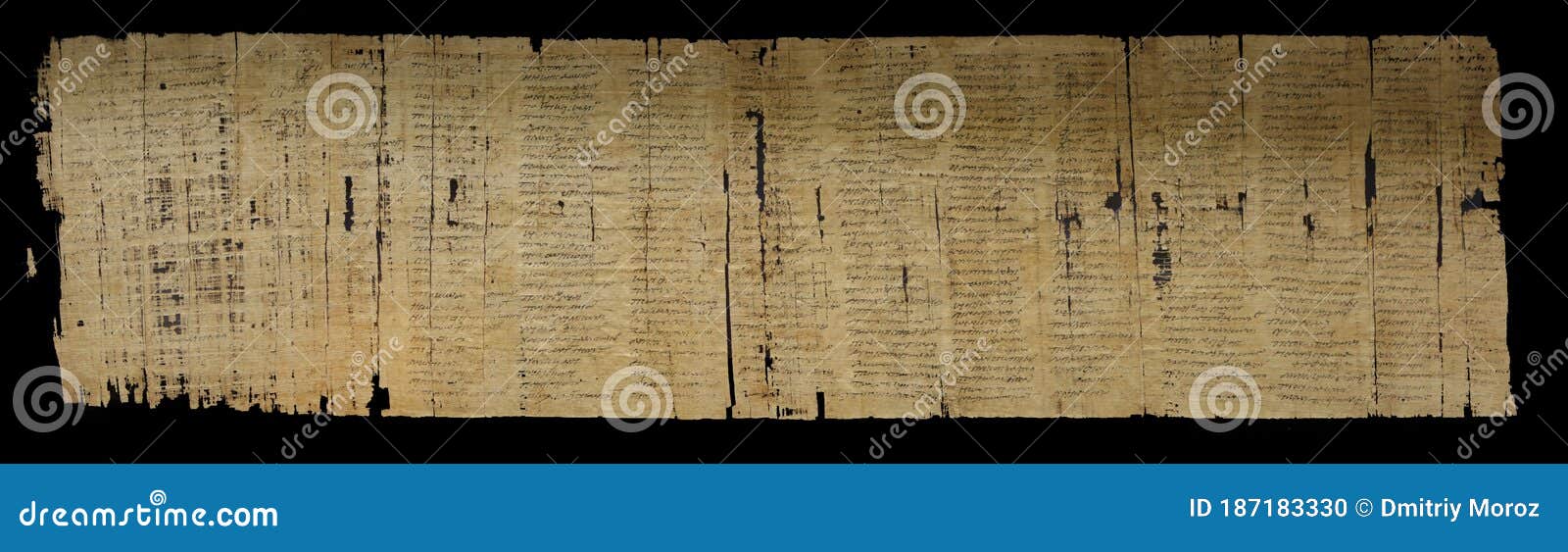 Cursive writing on papyrus stock photo. Image of paper - 187183330