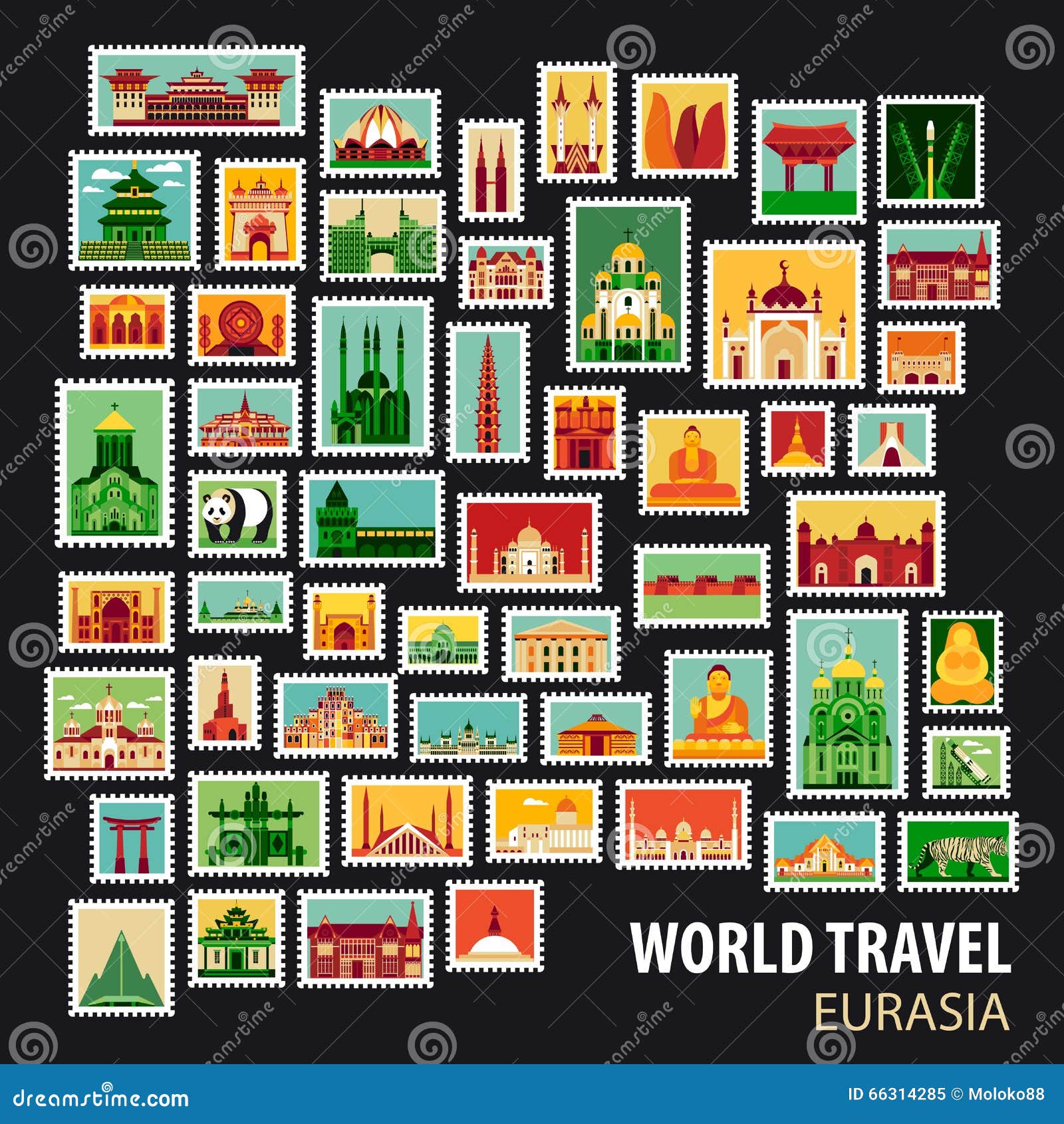 Curso Do Mundo Ícones Ajustados Ilustração do Vetor - Ilustração de ...