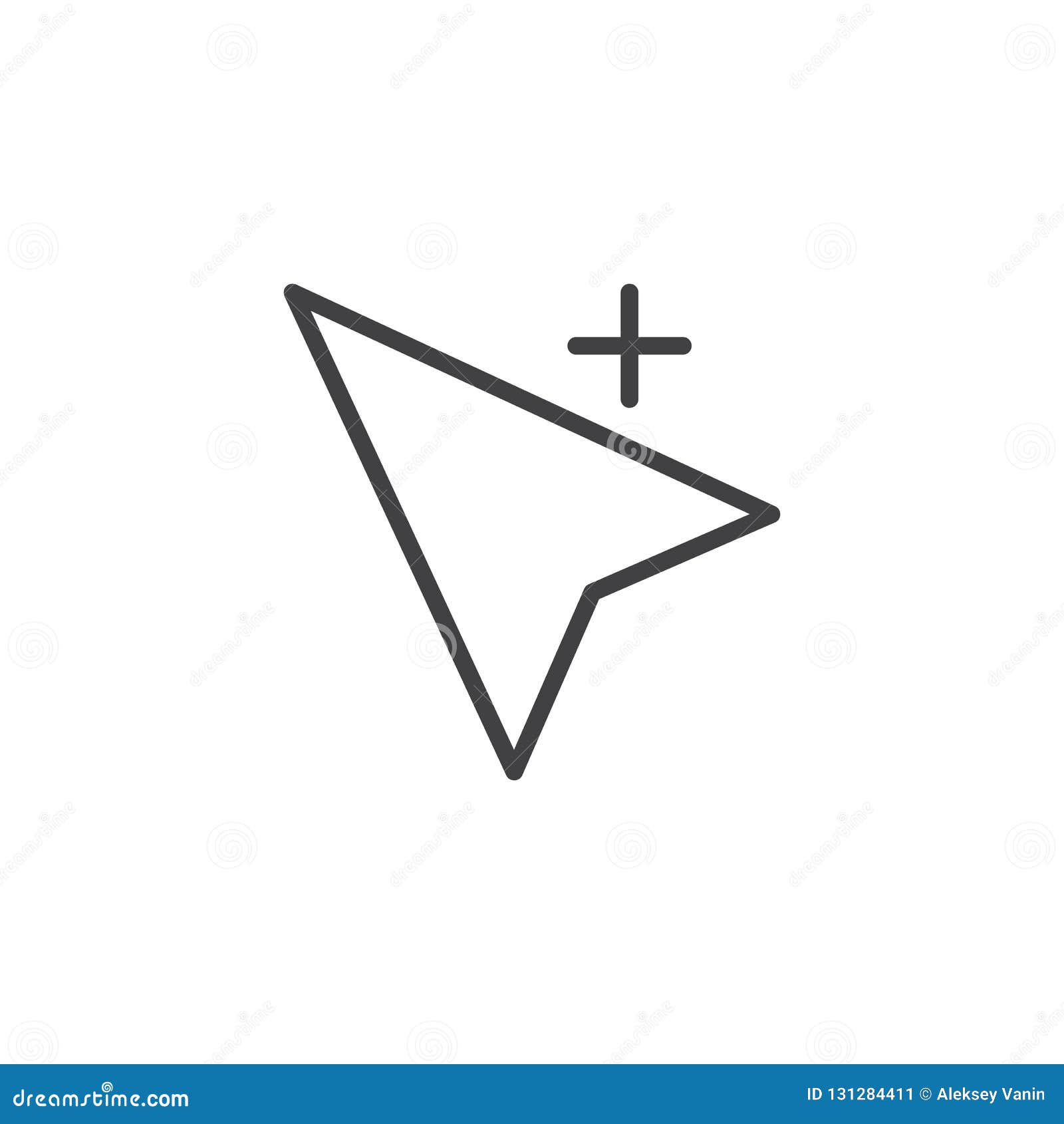 Cursor add outline icon stock vector. Illustration of logo - 131284411