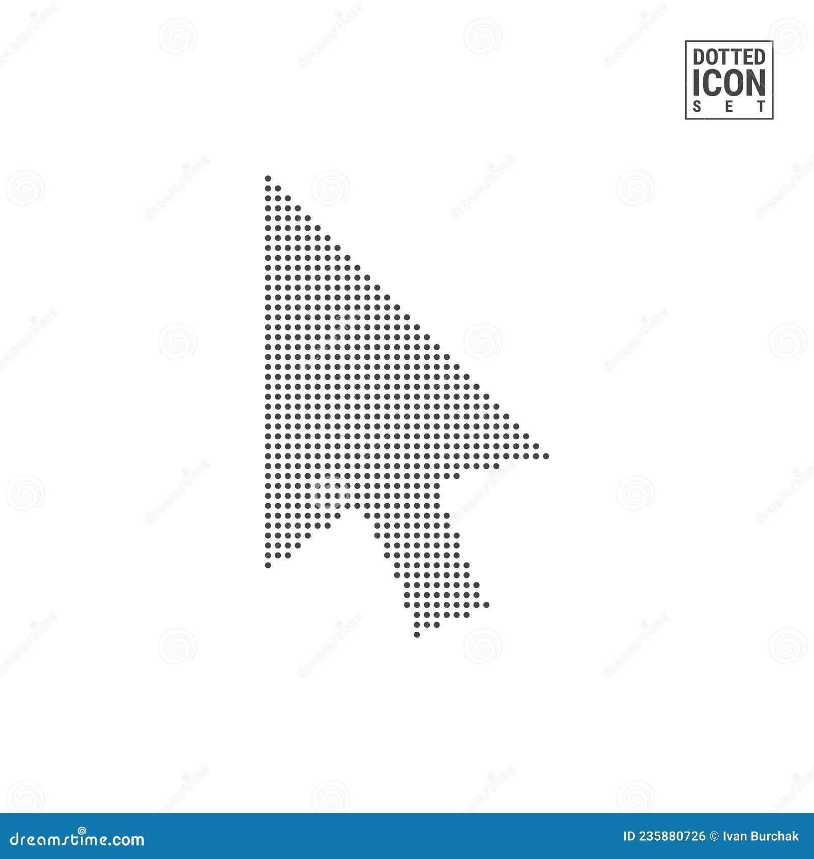 Cursor Arrow Dot Pattern Icon. Cursor Arrow Dotted Icon Isolated on ...