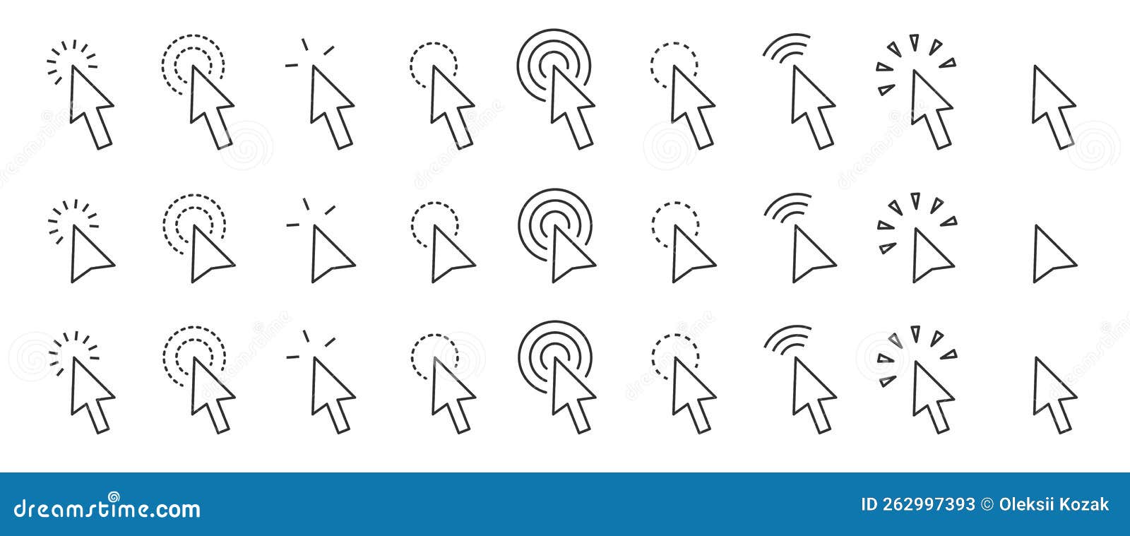 Cursor Arrow Icons, Computer Mouse Click, Vector Icons Stock Vector ...