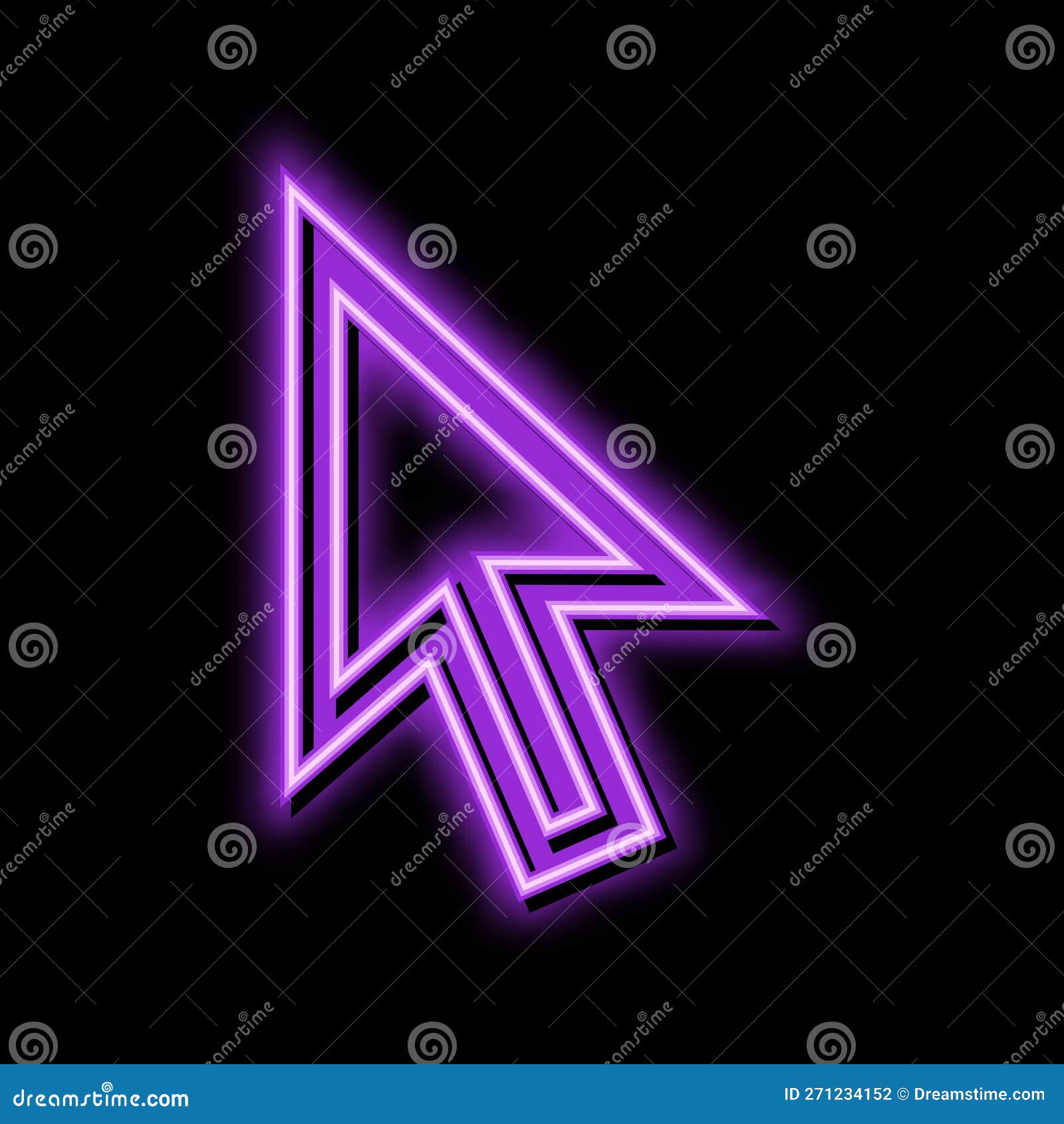 Cursor Arrow Neon Glow Icon Illustration Stock Vector - Illustration of ...