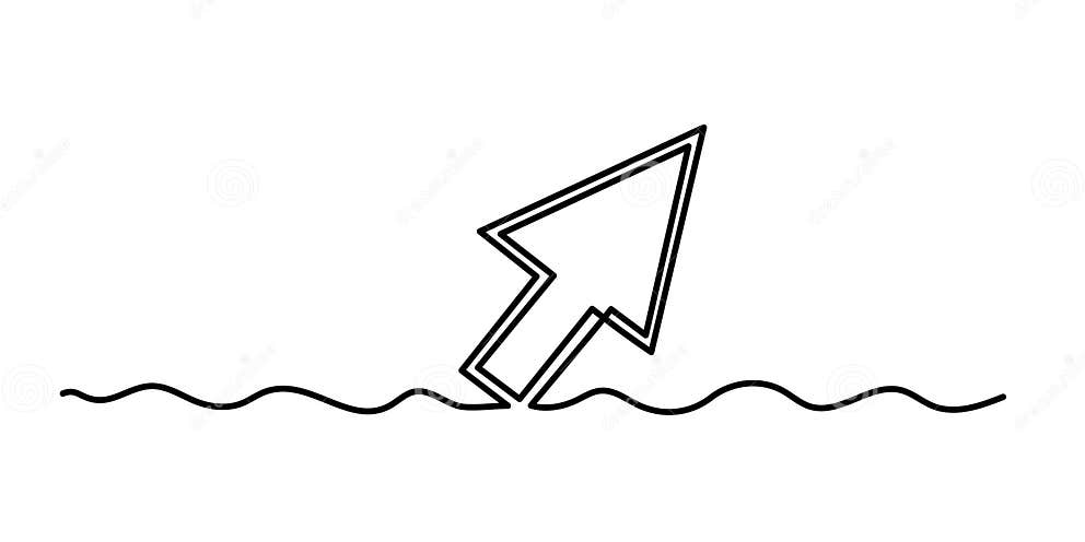 Cursor Arrow One Line Art,hand Drawn Pointer,idea Directions Using an ...