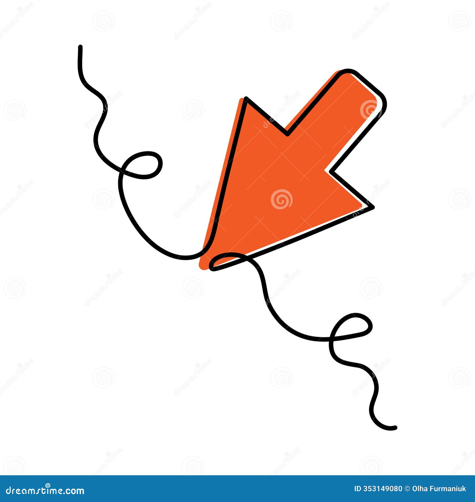 Cursor Arrow One Line Art,hand Drawn Pointer,idea Directions Using an ...