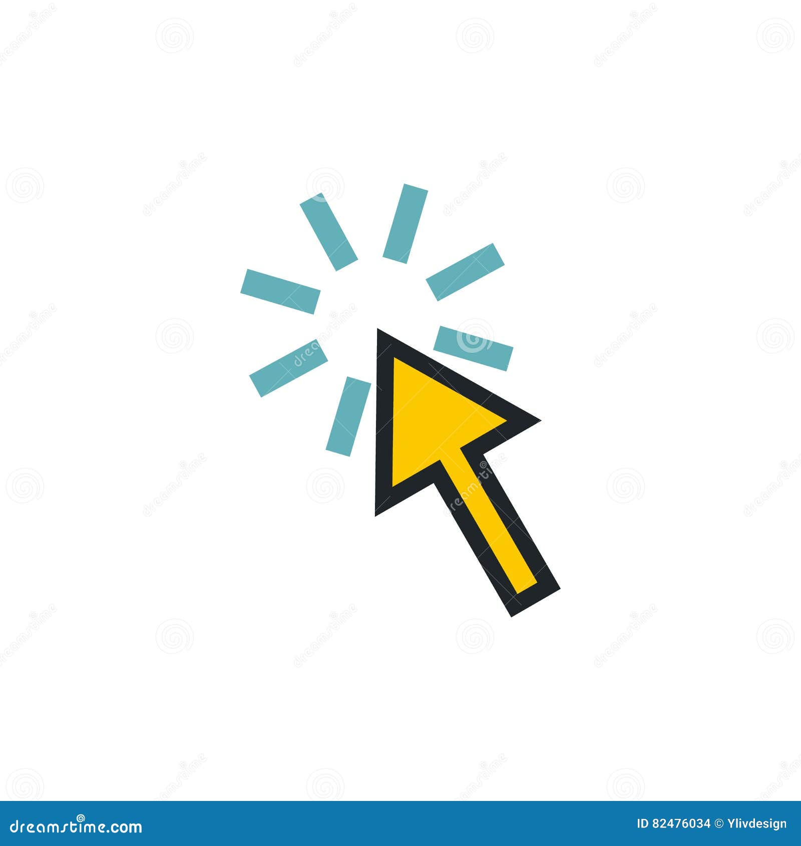 Cursor Arrow is Pointing Icon, Flat Style Stock Vector - Illustration ...