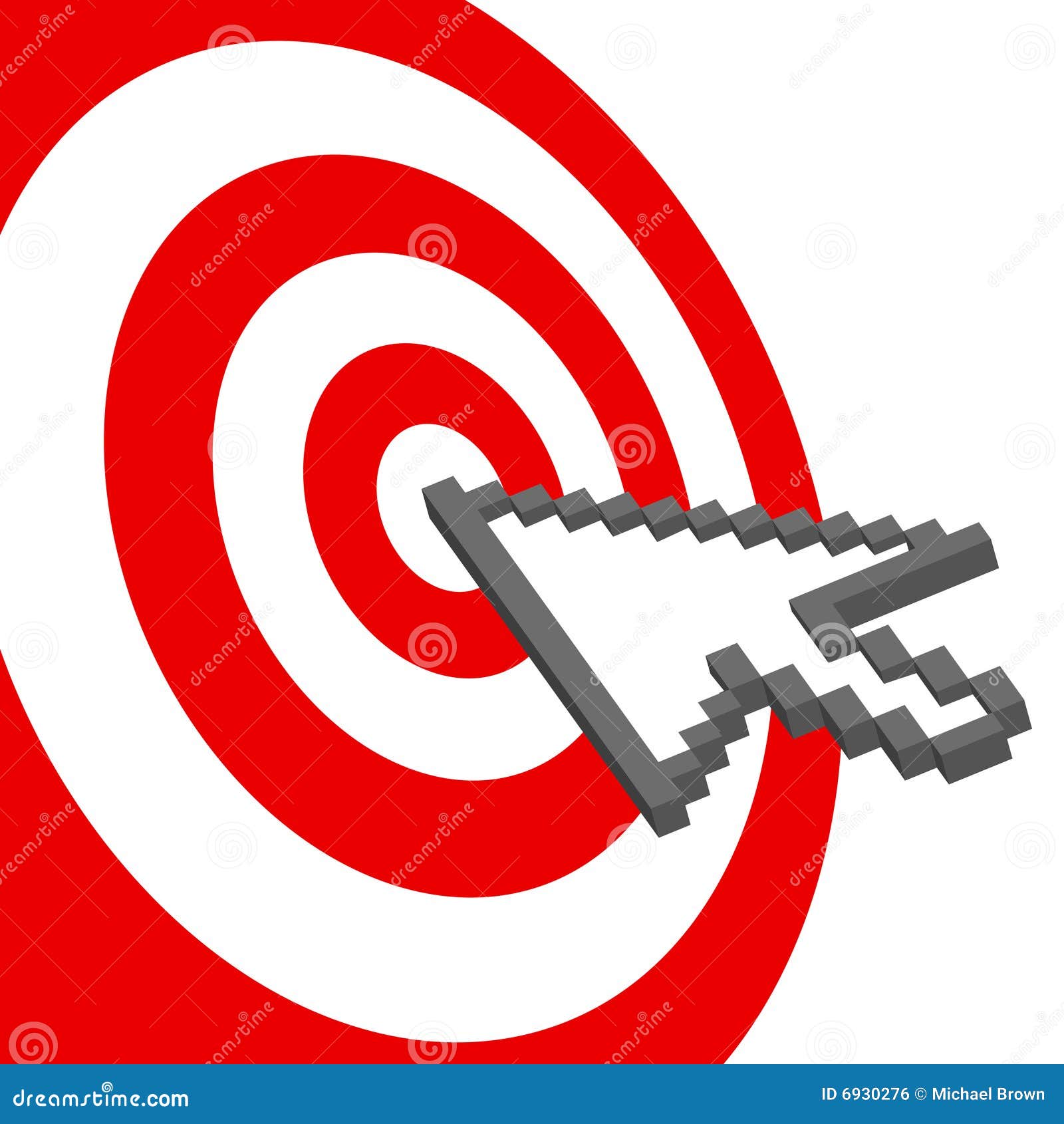 Cursor Arrow Points To Select Red Target Bullseye Stock Vector ...