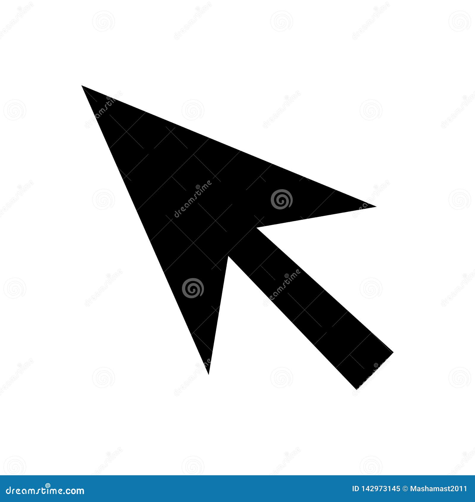 Cursor Arrow Silhouette on a White Background. Stock Vector ...